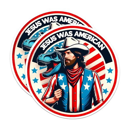 (2 Pack) Jesus was American Magnets - USA American Patirotic Jesus ...