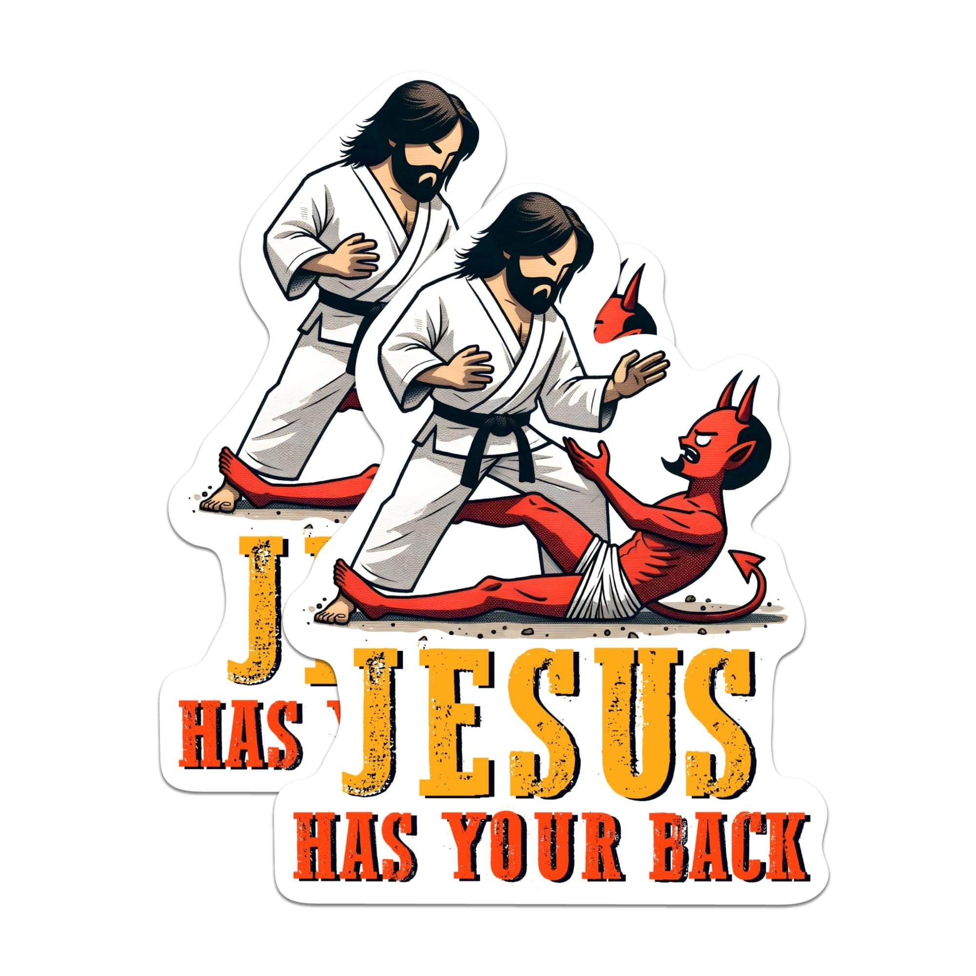 (2 Pack) Jesus Has Your Back Stickers - Funny Jesus Comedy Stickers ...