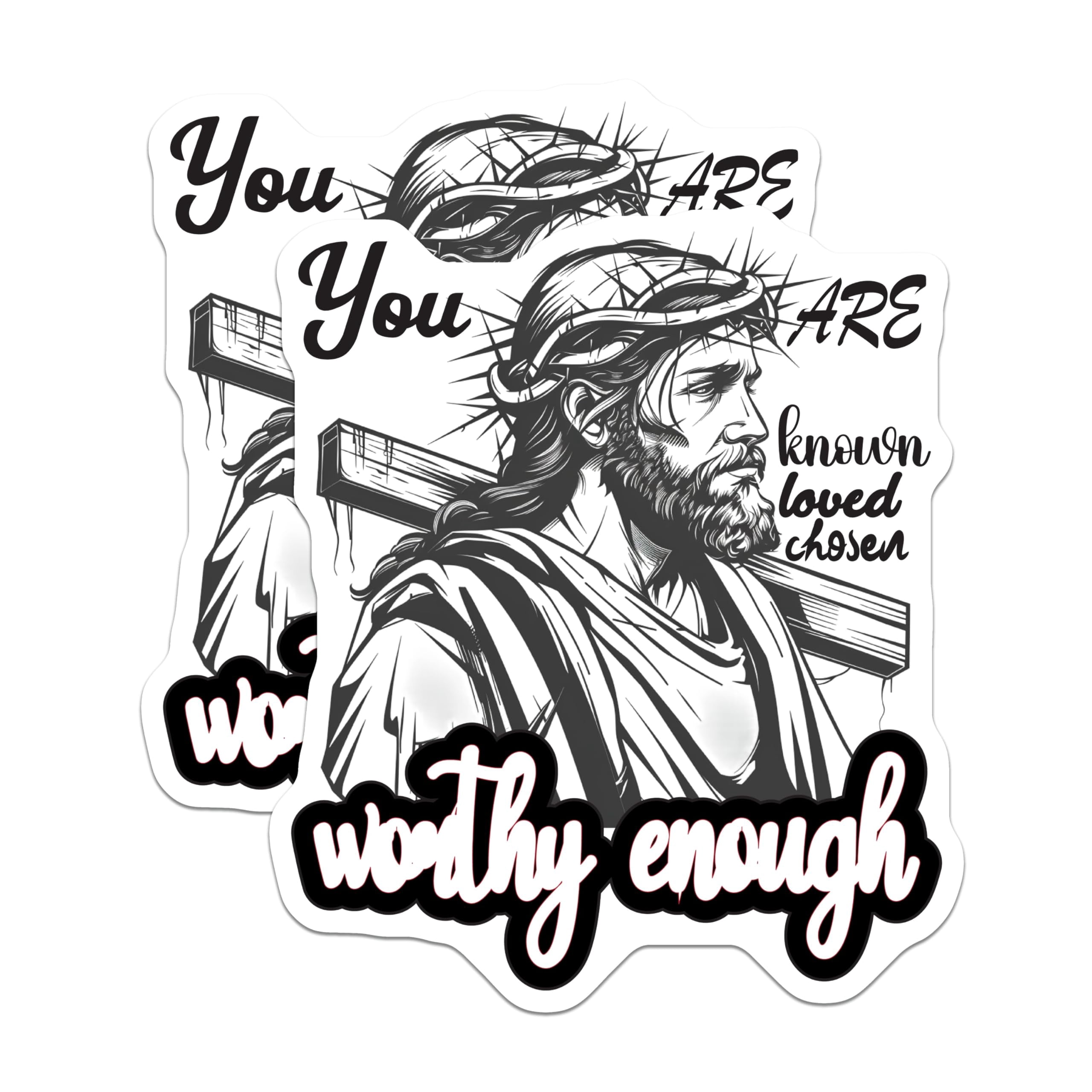 (2 Pack) Jesus Christ Stickers - Christian Stickers - Religious Decal ...