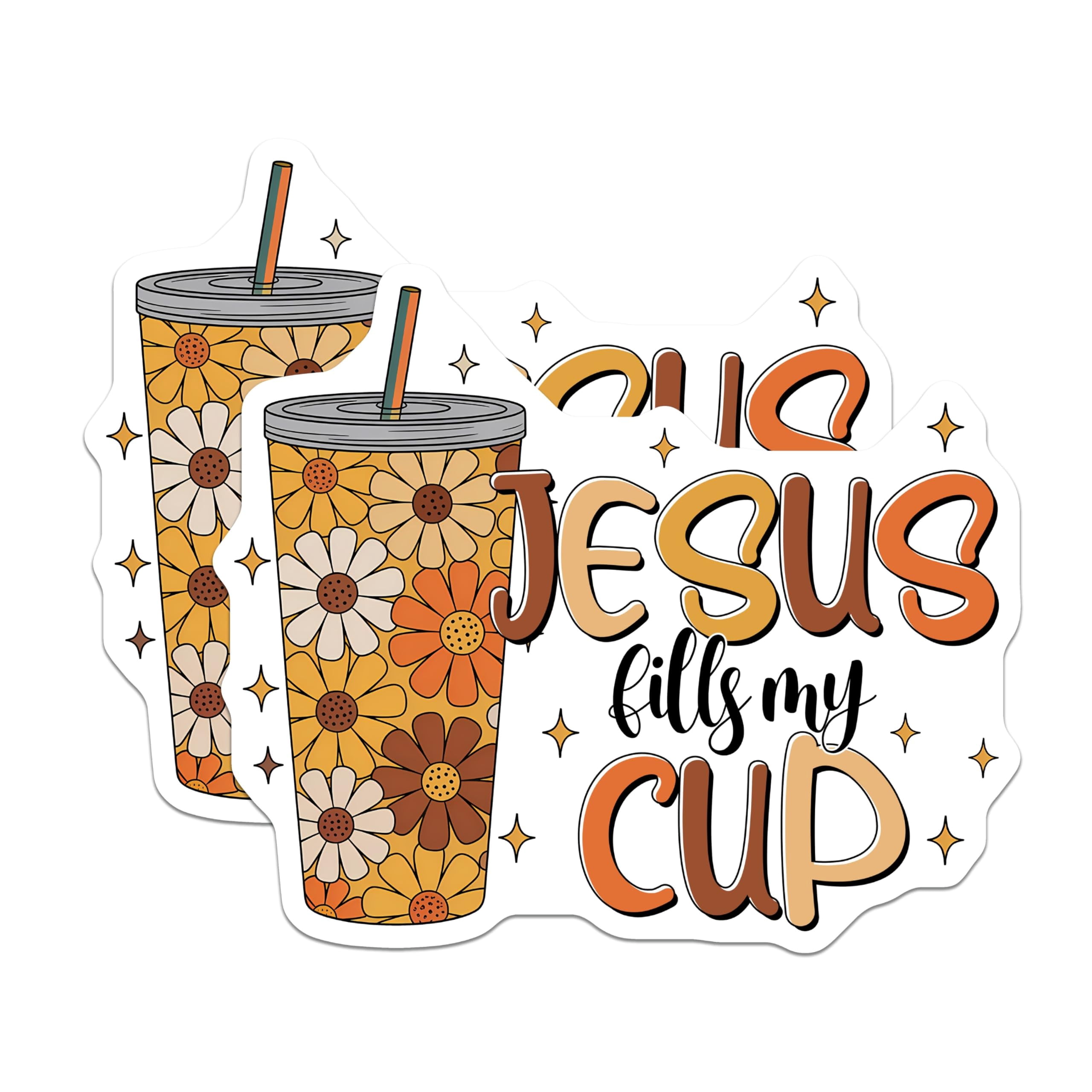 (2 Pack) Jesus Fills My Cup Magnets - Floral Tumbler - Christian Decor ...