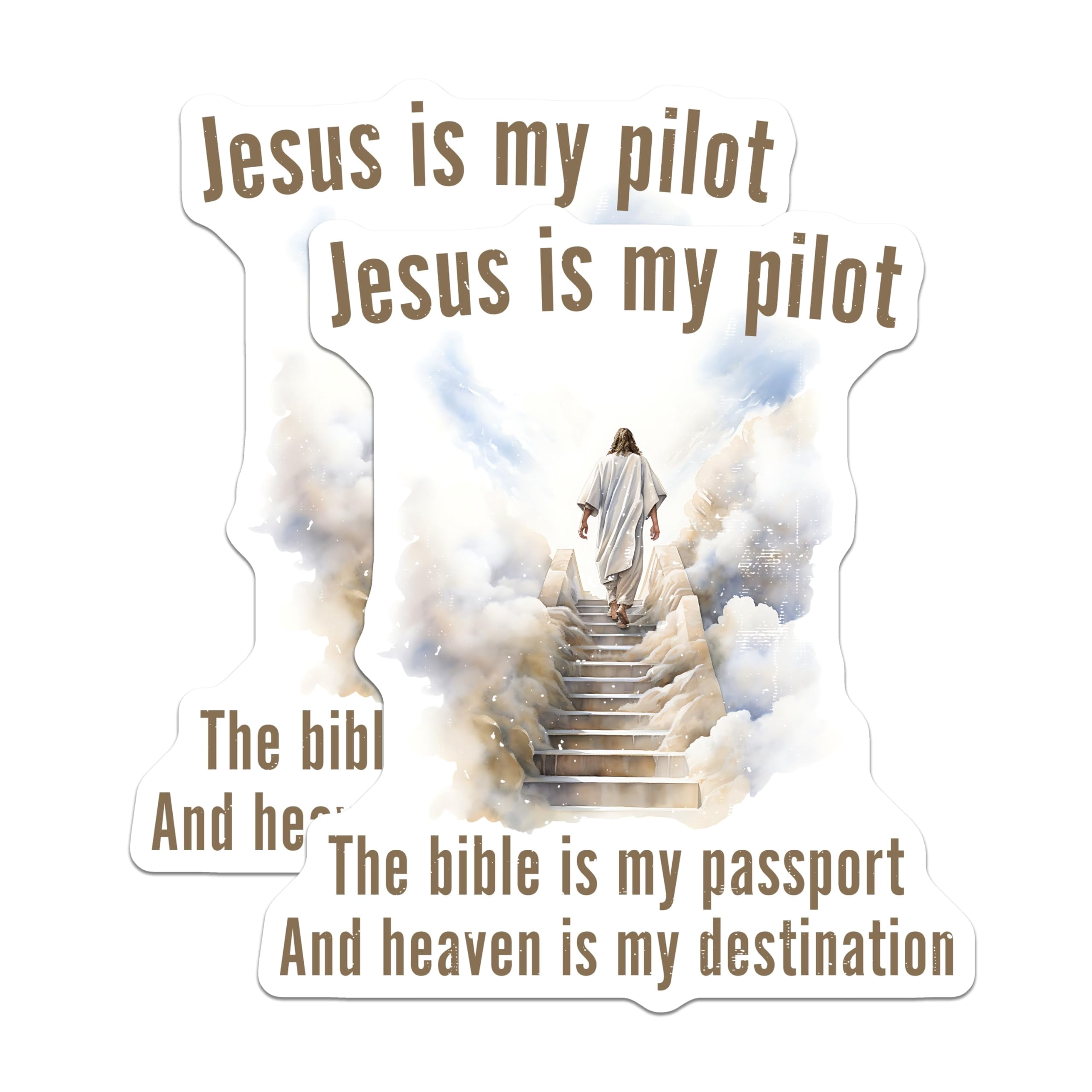 (2 Pack) Jesus Pilot Stickers - Christian Faith Decal - Bible Verse ...