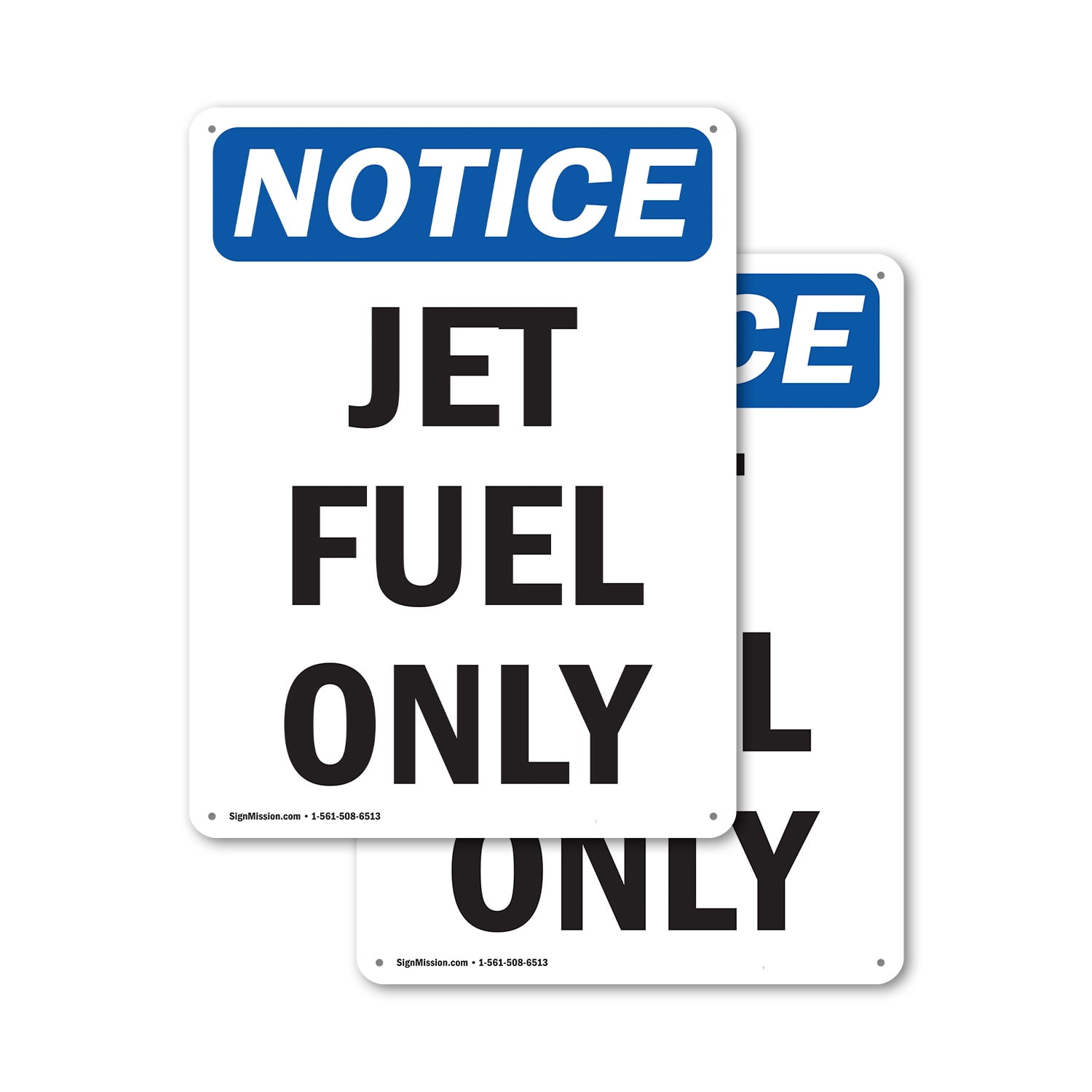 (2 Pack) Jet Fuel Only OSHA Notice Sign 12 Inch X 18 Inch Indoor ...