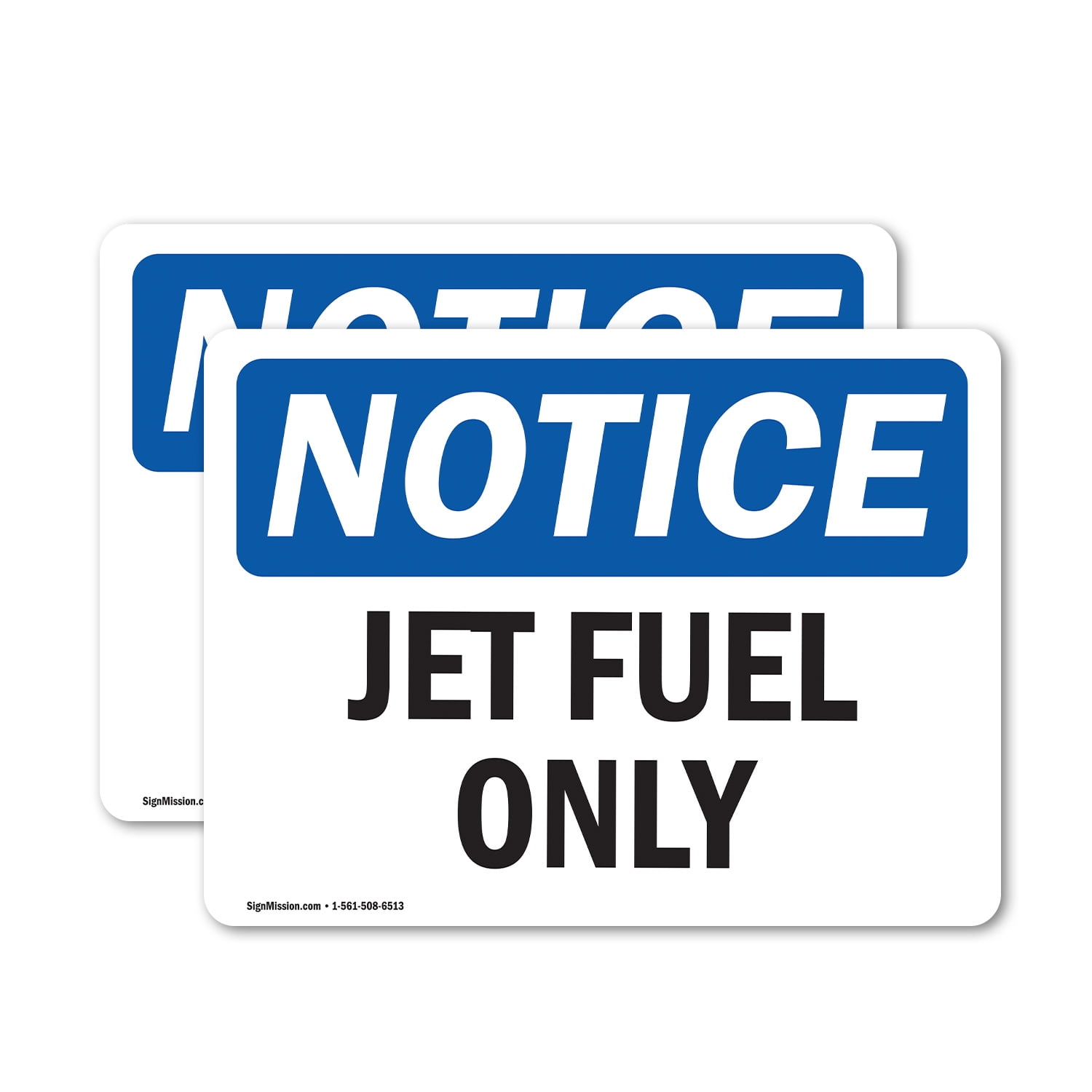 (2 Pack) Jet Fuel Only OSHA Notice Sign 18 Inch X 12 Inch Vinyl Label ...