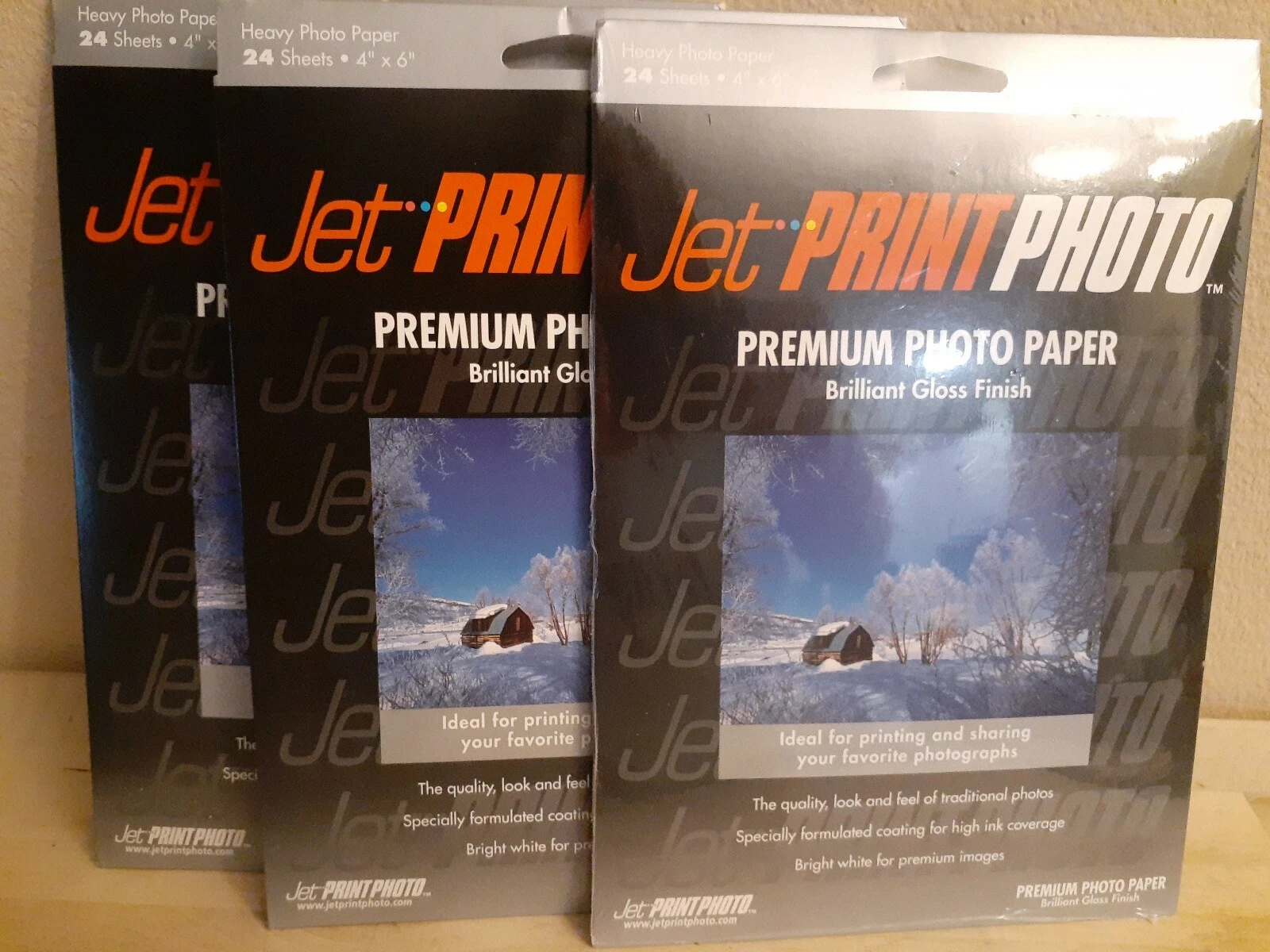 2 Pack Jet Print- Premium Photo Paper - Brilliant Gloss Finish -24 ...