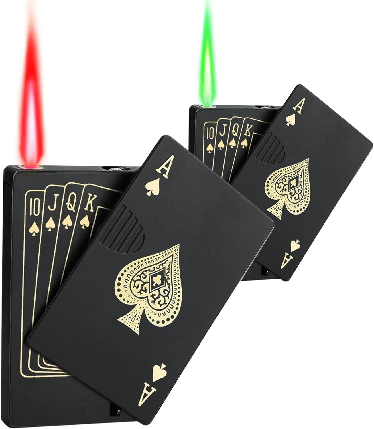 2 Pack Jet Torch Lighter Ace Card Lighters Green Flame Refillable ...