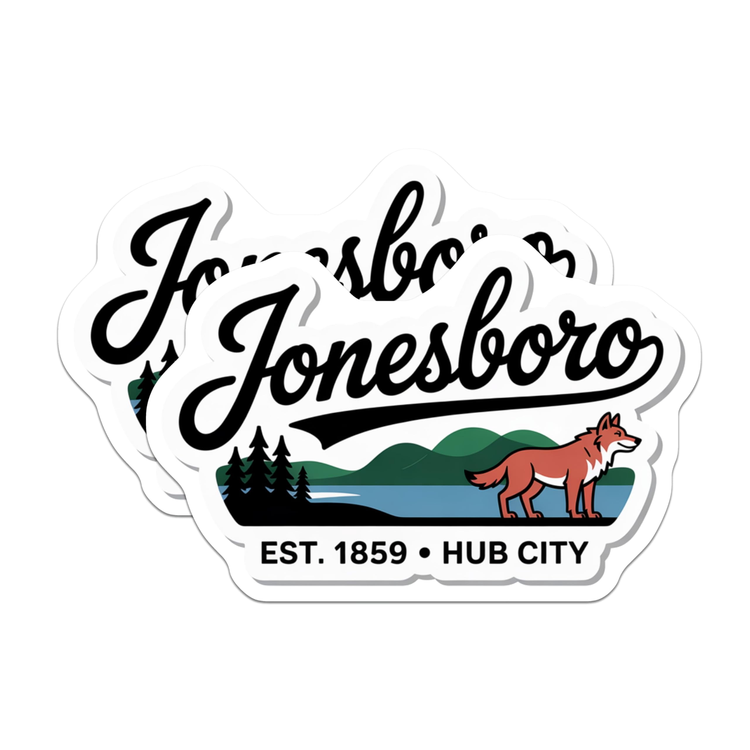 (2 Pack) Jonesboro Stickers - Arkansas Town - Hub City Stickers - 5" On ...