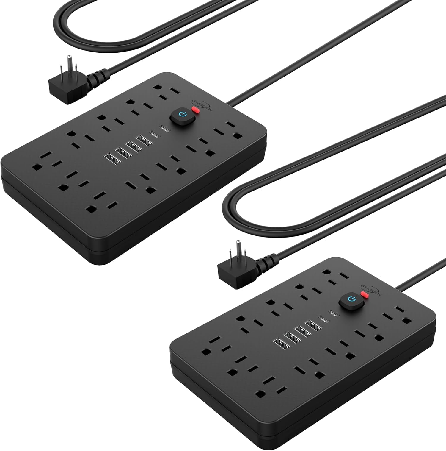 2 Pack JouleLoom Power Strip Surge Protector with 11 Outlets, 4 USB and ...