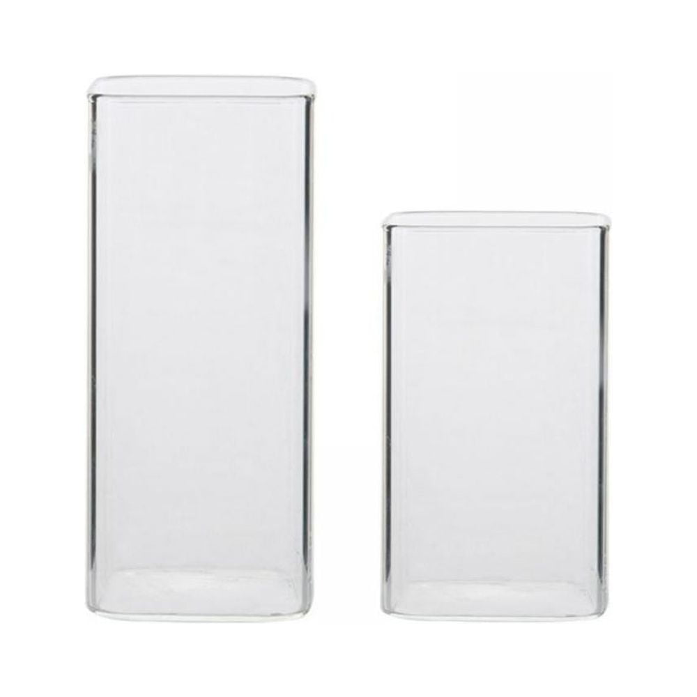 2 Pack Juice Cup Square Glass Cup 250ml/370ml Glass Mug for Milk, Water ...