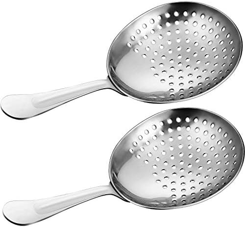 2 Pack Julep Strainers Stainless Steel Strainer Cocktail Spoon for ...