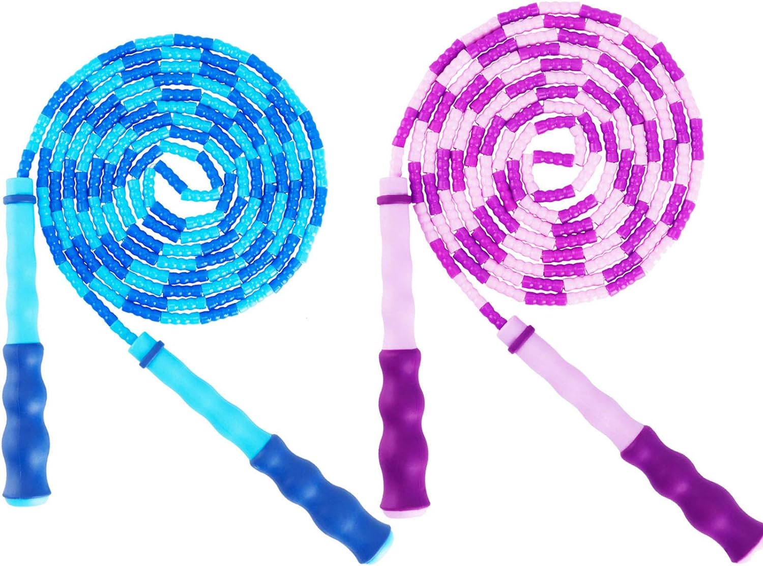 2 Pack Jump Rope Soft Beaded Segment Jump Rope - Adjustable For Men ...