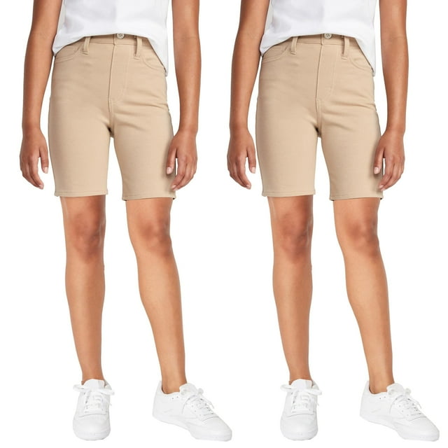 2-Pack Juniors School Uniform Super Stretch Bermuda Shorts - Walmart.com