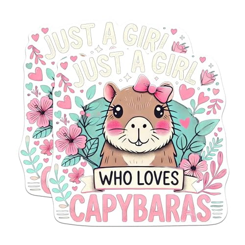 (2 Pack) Just A Girl Who Loves Capybaras Magnets - Cute Capybara ...