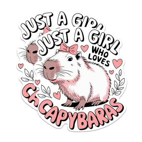 (2 Pack) Just A Girl Who Loves Capybaras Stickers - Adorable Capybara ...