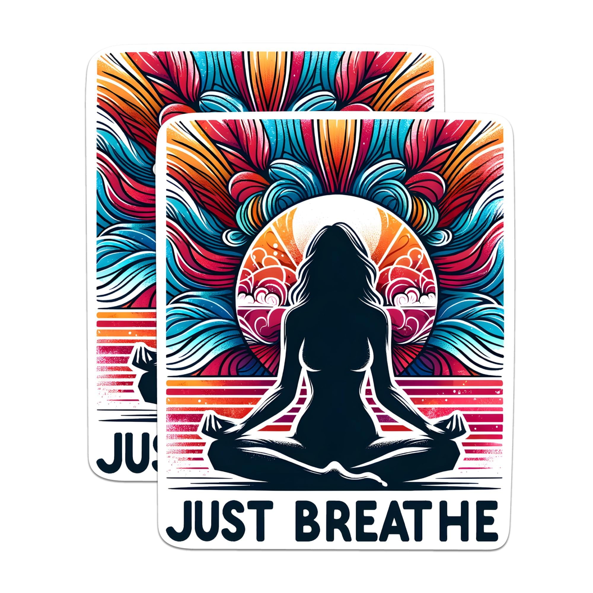 (2 Pack) Just Breathe Magnets - Meditation Mindfulness Zen - Positive ...