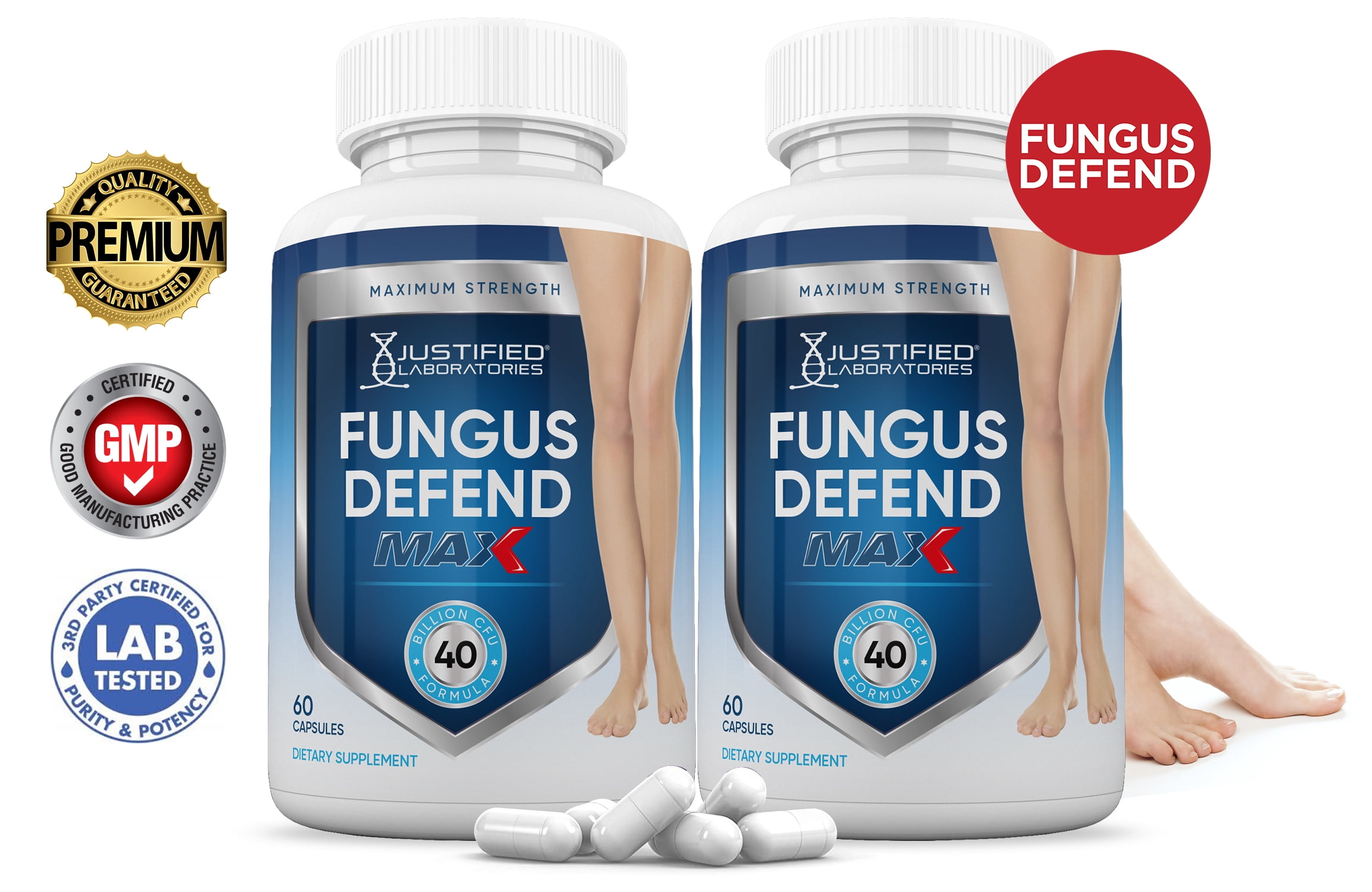 (2 Pack) Justified Laboratories Fungus Defend Max Probiotic Supplement ...