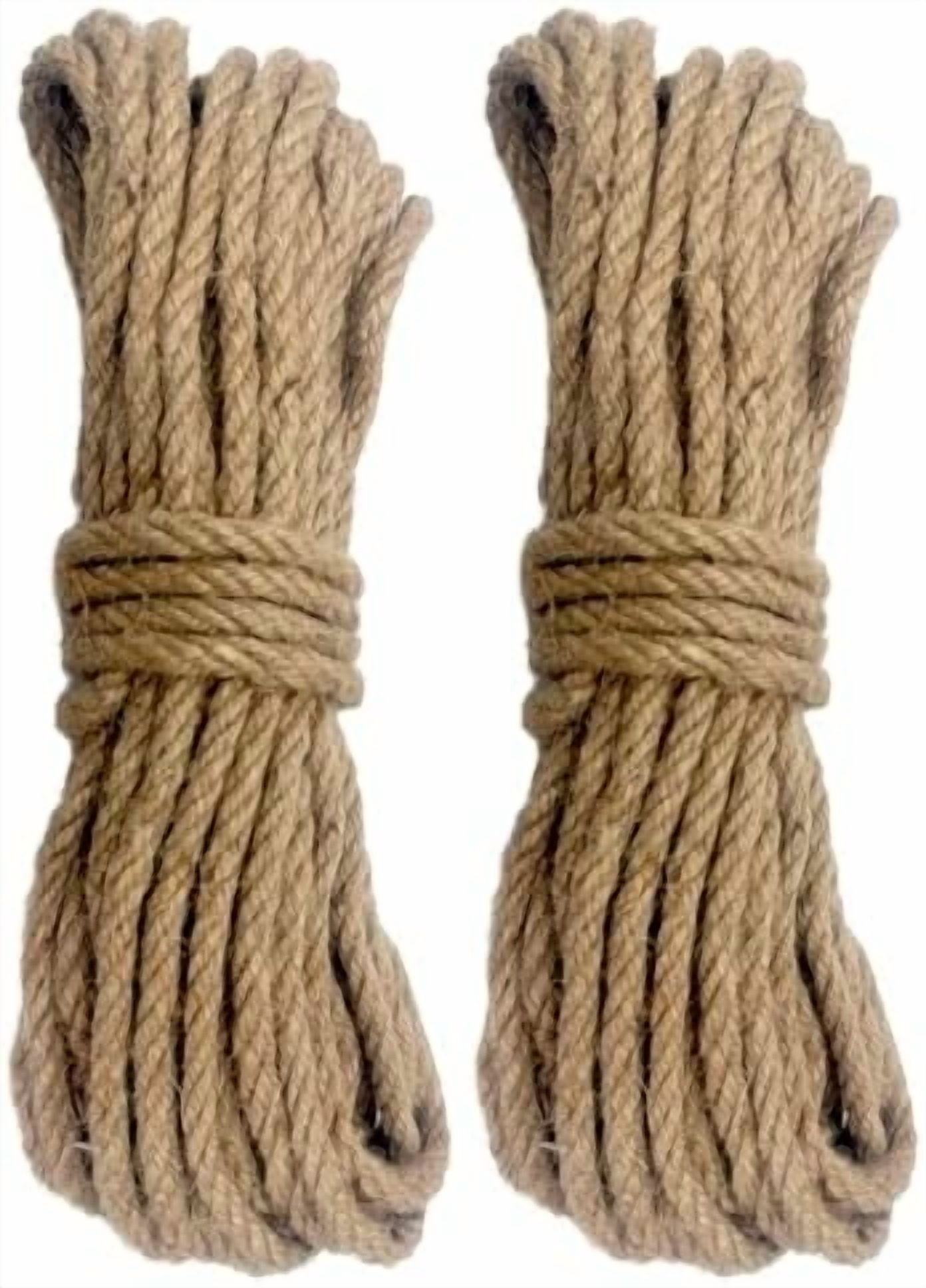 2 Pack Jute Rope 50 Feet x 5/16 Inch (8mm) Thick Natural Jute Twine ...