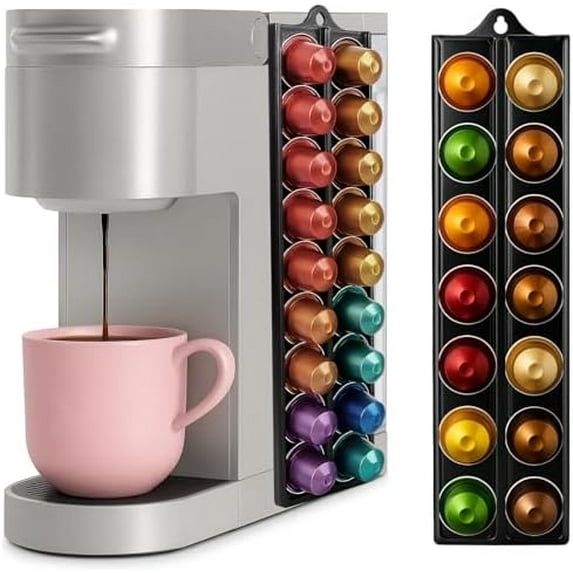 2-Pack K Cup Holders for Keurig, Wall Mount Coffee Pod Holder, Space ...