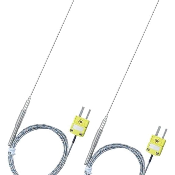 2-Pack K-Type Thermocouple Probes 11.9 Inch Long 0.06 Inch Tip with 40 ...