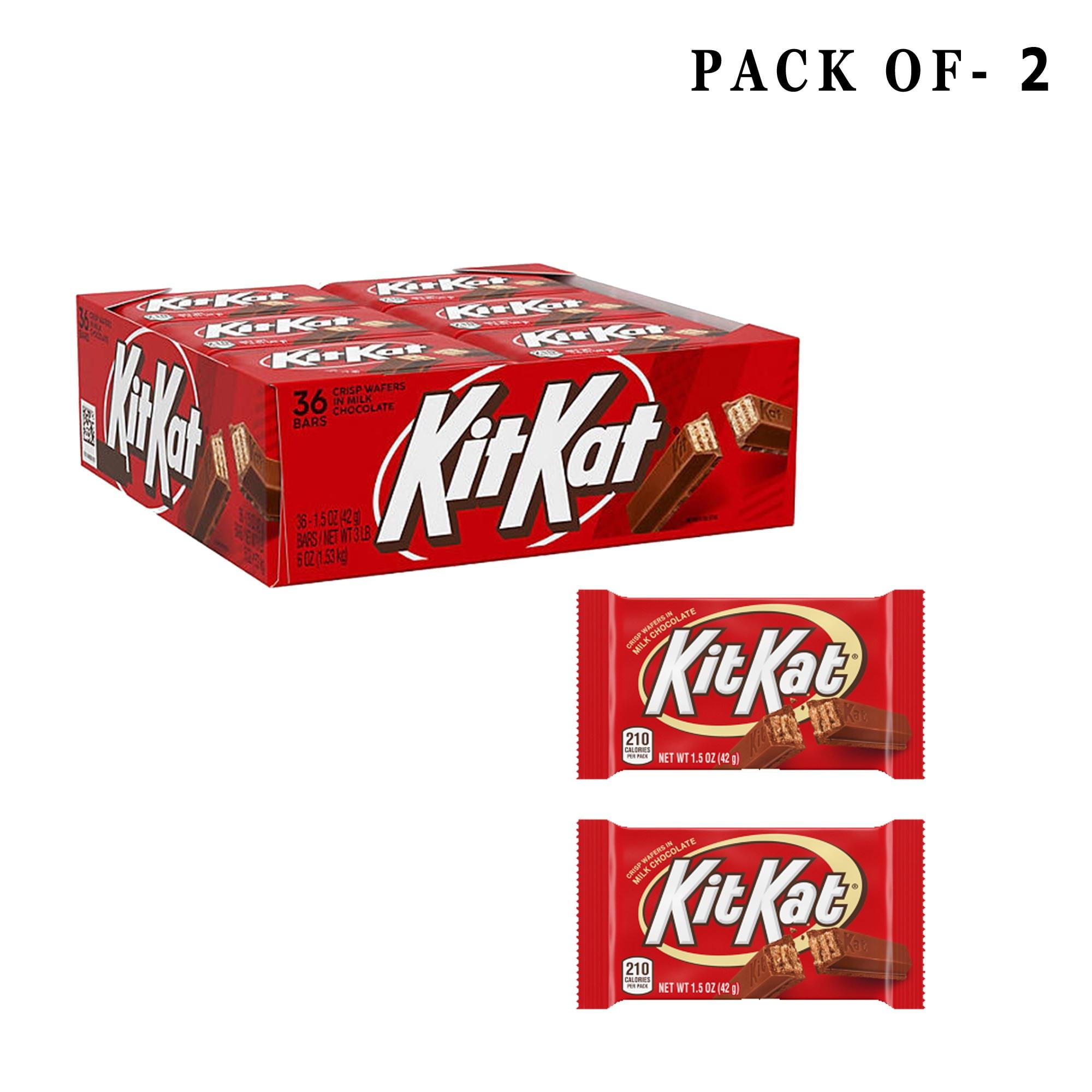 KIT KAT Milk Chocolate Wafer Candy, Full Size, 1.5 oz 2pk - Walmart.com
