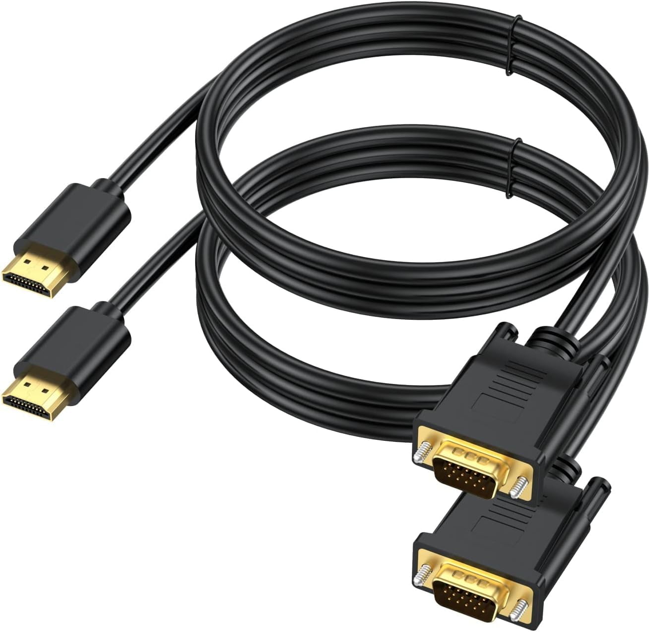 ( 2 Pack) KSRplayer 6' HDMI Male to VGA Male Cable - Walmart.com