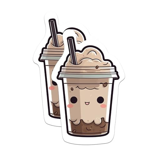 (2 Pack) Kawaii Boba Stickers - Cartoon Boba Tea - Fun Boba Stickers ...