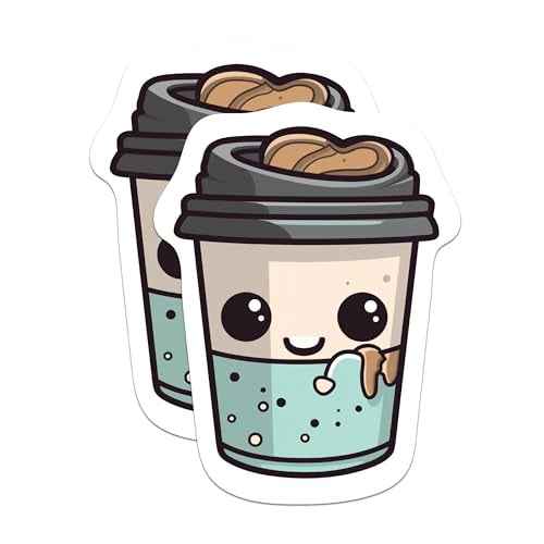(2 Pack) Kawaii Coffee Magnets - Cartoon Coffee - Fun Coffee Magnets ...