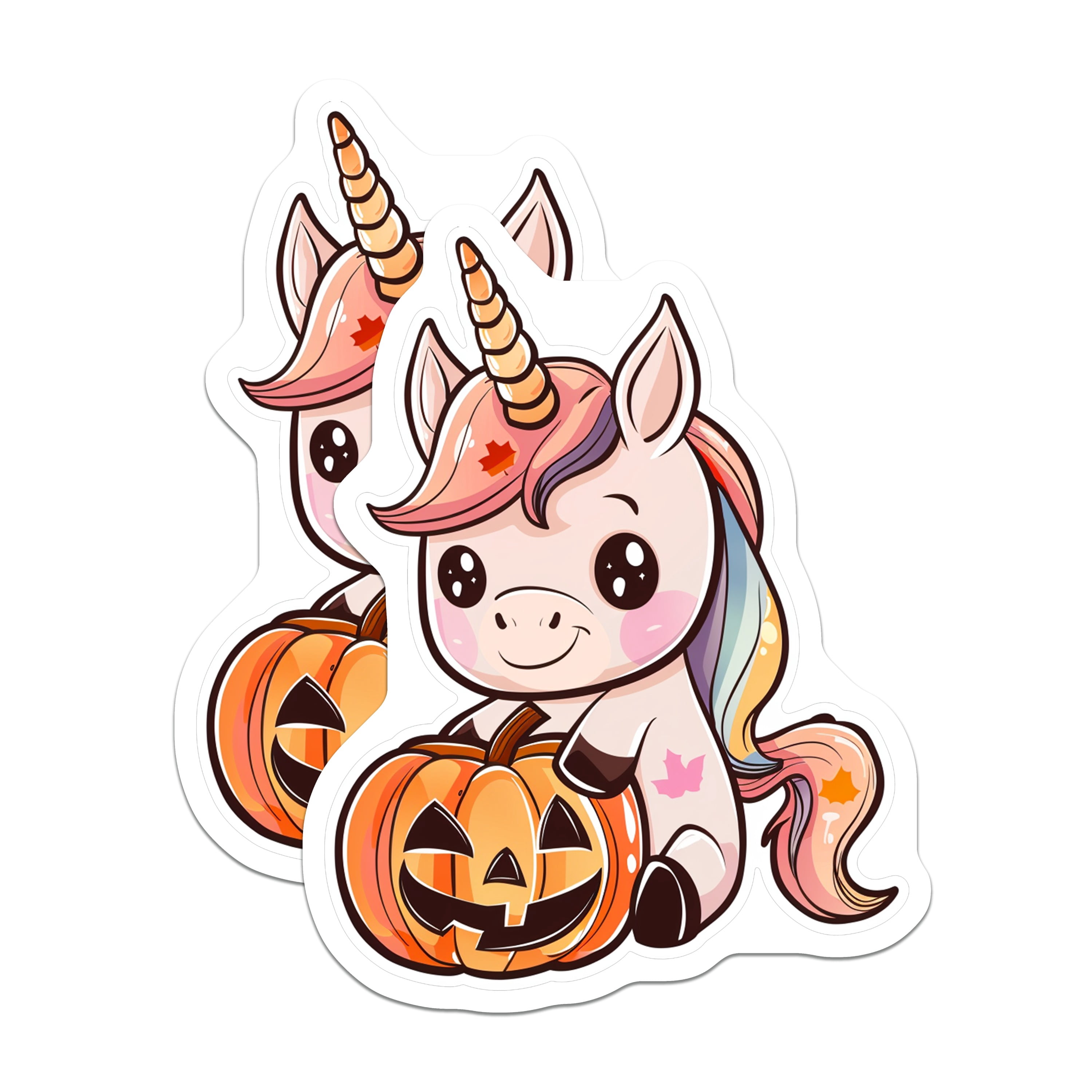 (2 Pack) Kawaii Unicorn Magnets - Halloween Pumpkin Decor - Cute Fall ...