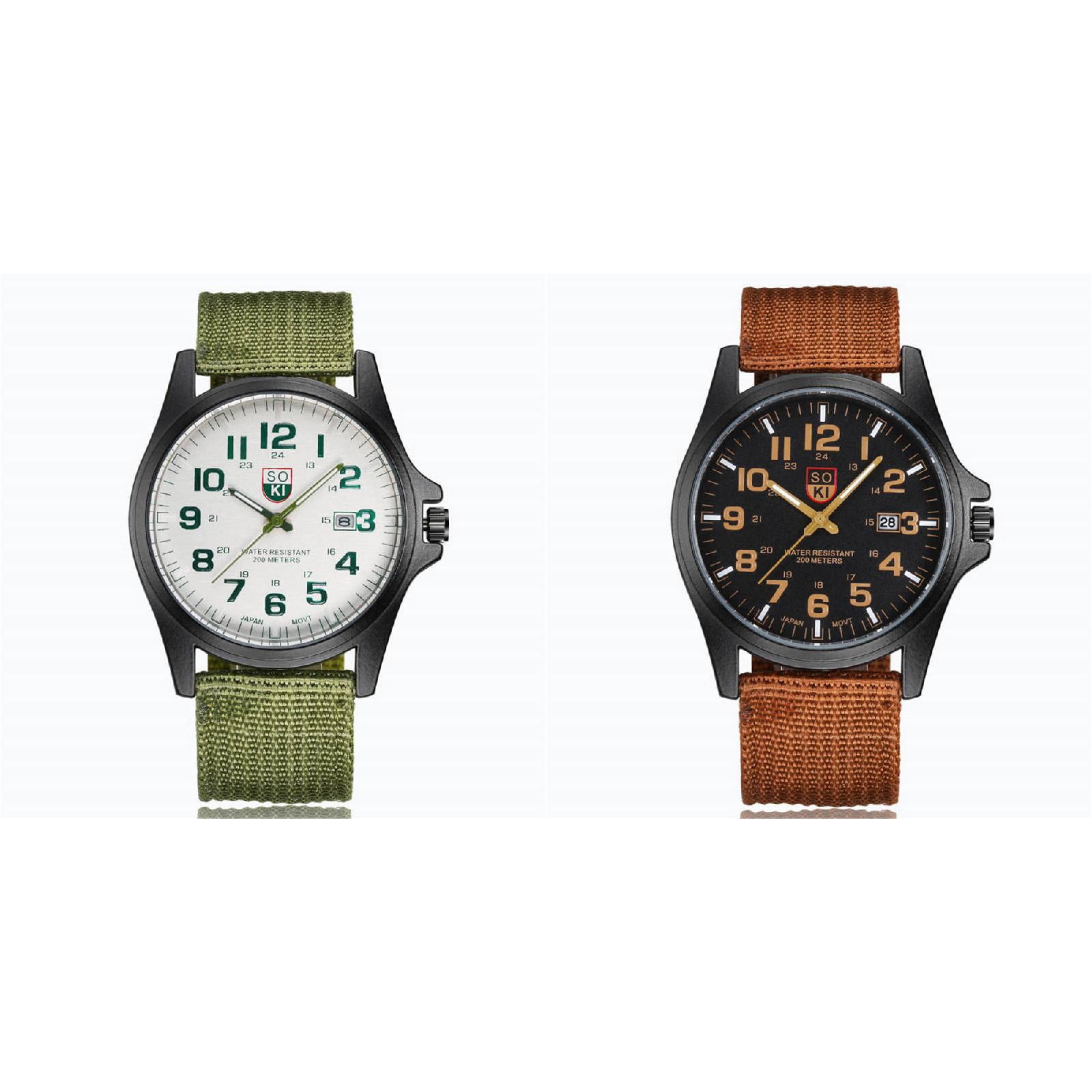 (2-Pack) Kcodviy Couple Nylon Strap Wrist Watch Holder for Men Analog ...