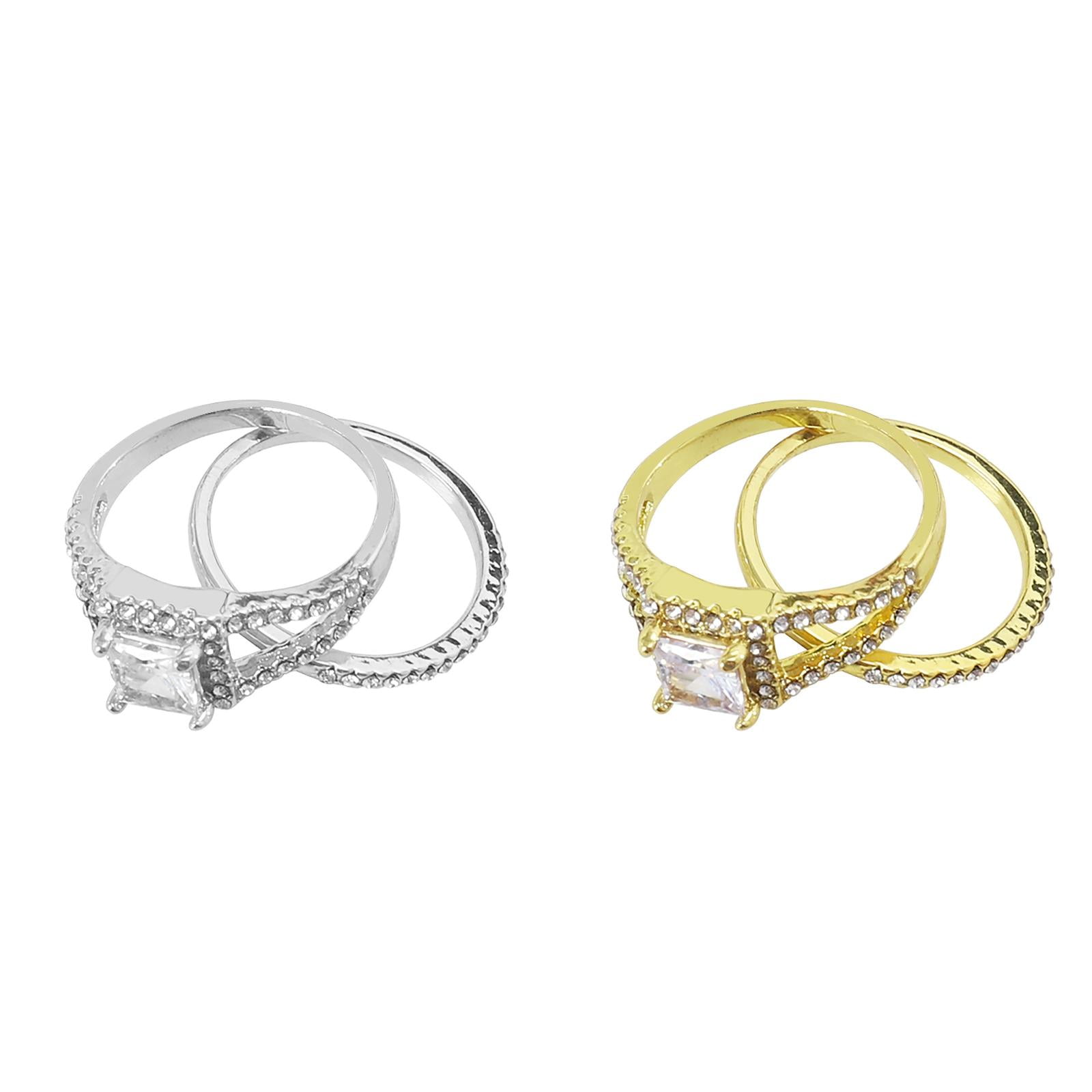 (2-Pack) Kcodviy Couple Rings Classic Gold-Plated Pointer Finger Rings ...