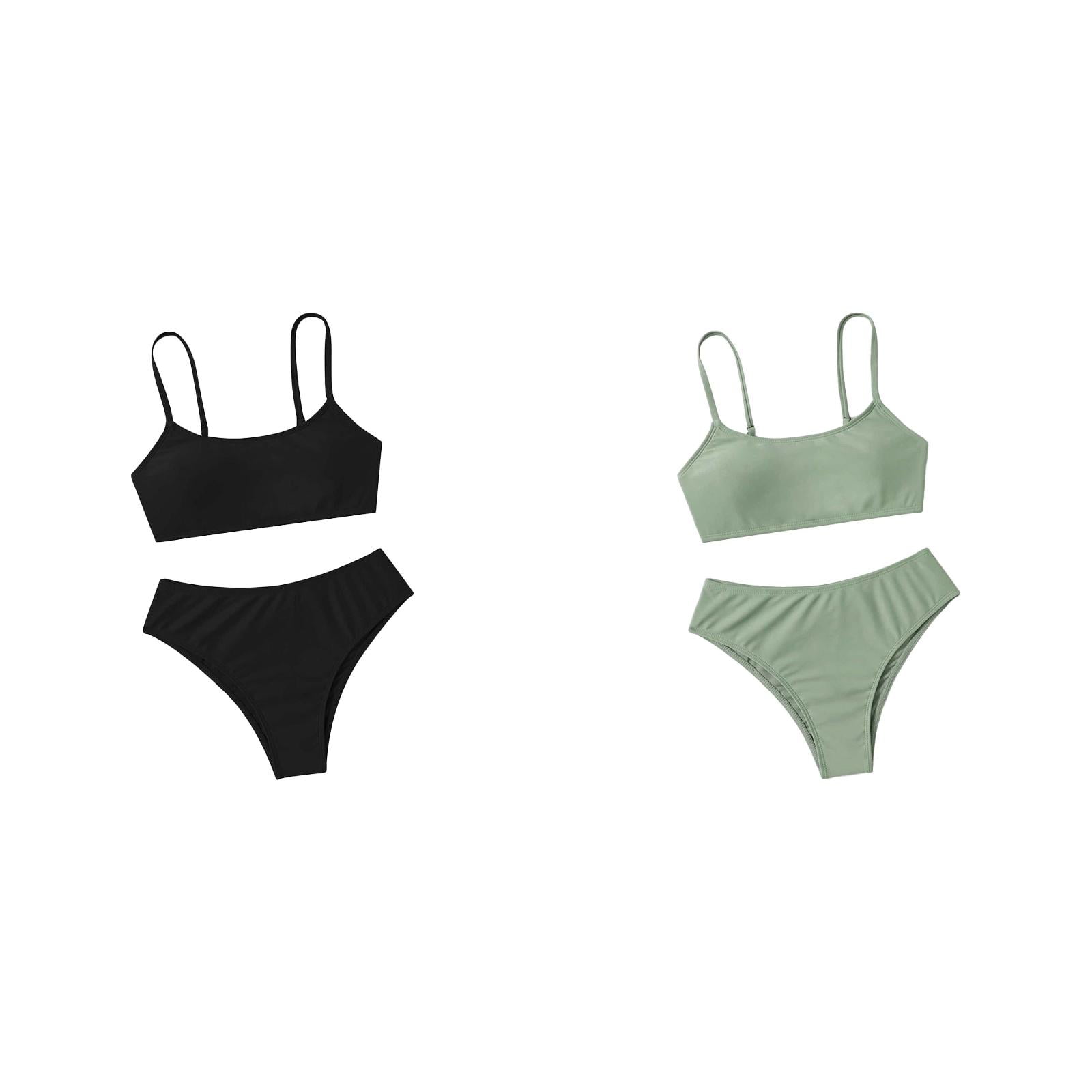 (2-Pack) Kcodviy Girl's Two Piece Swimsuit 5T Girl Bathing Suit Sport ...