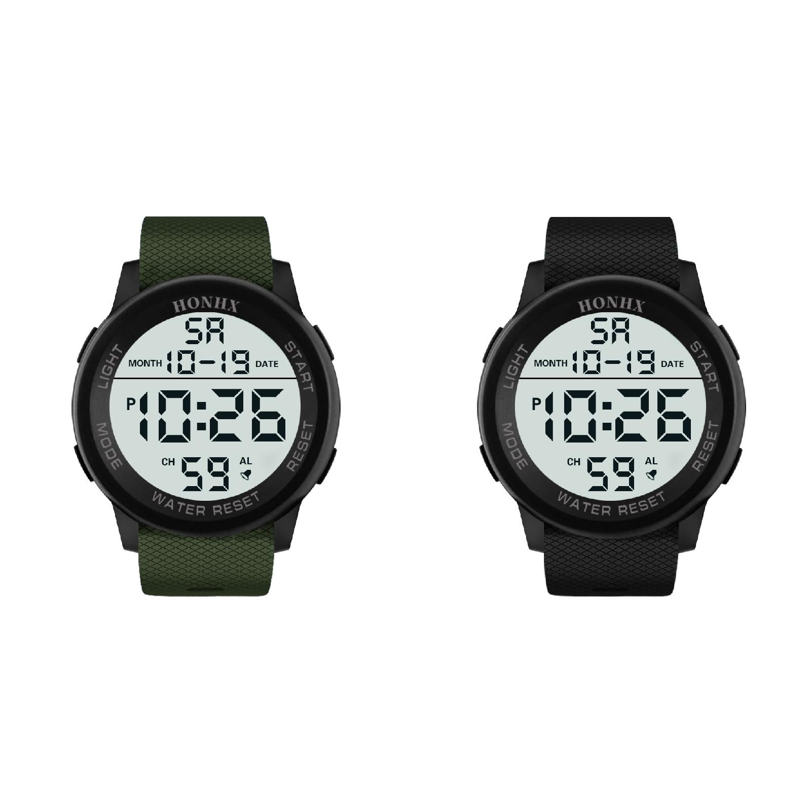 (2-Pack) Kcodviy Men Digital Wrist Sport Womens Watch with Numbers ...