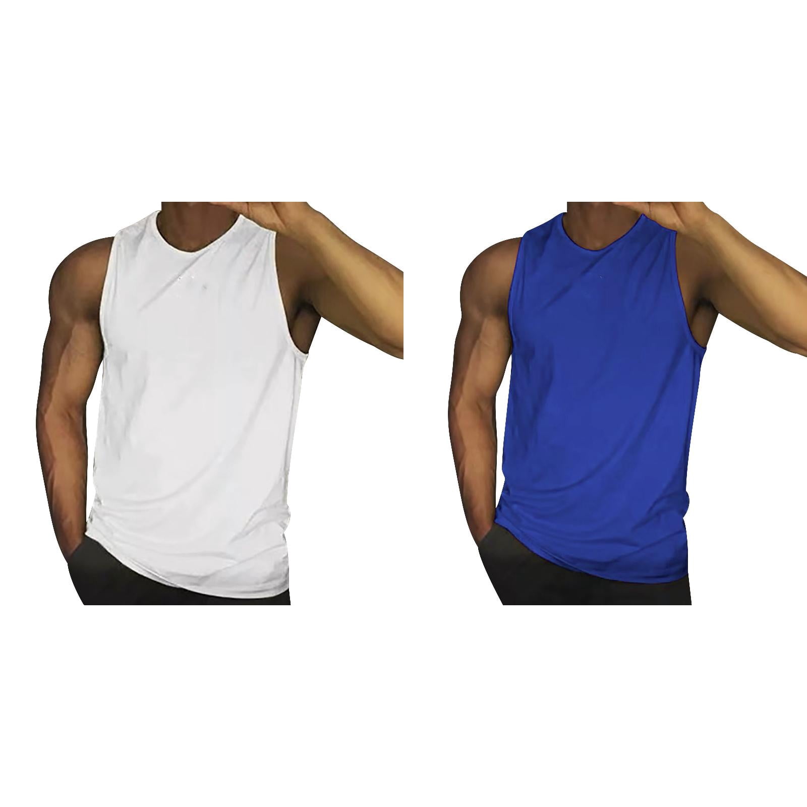(2-Pack) Kcodviy Men's Summer Solid Color Band T Shirts Vest Casual ...