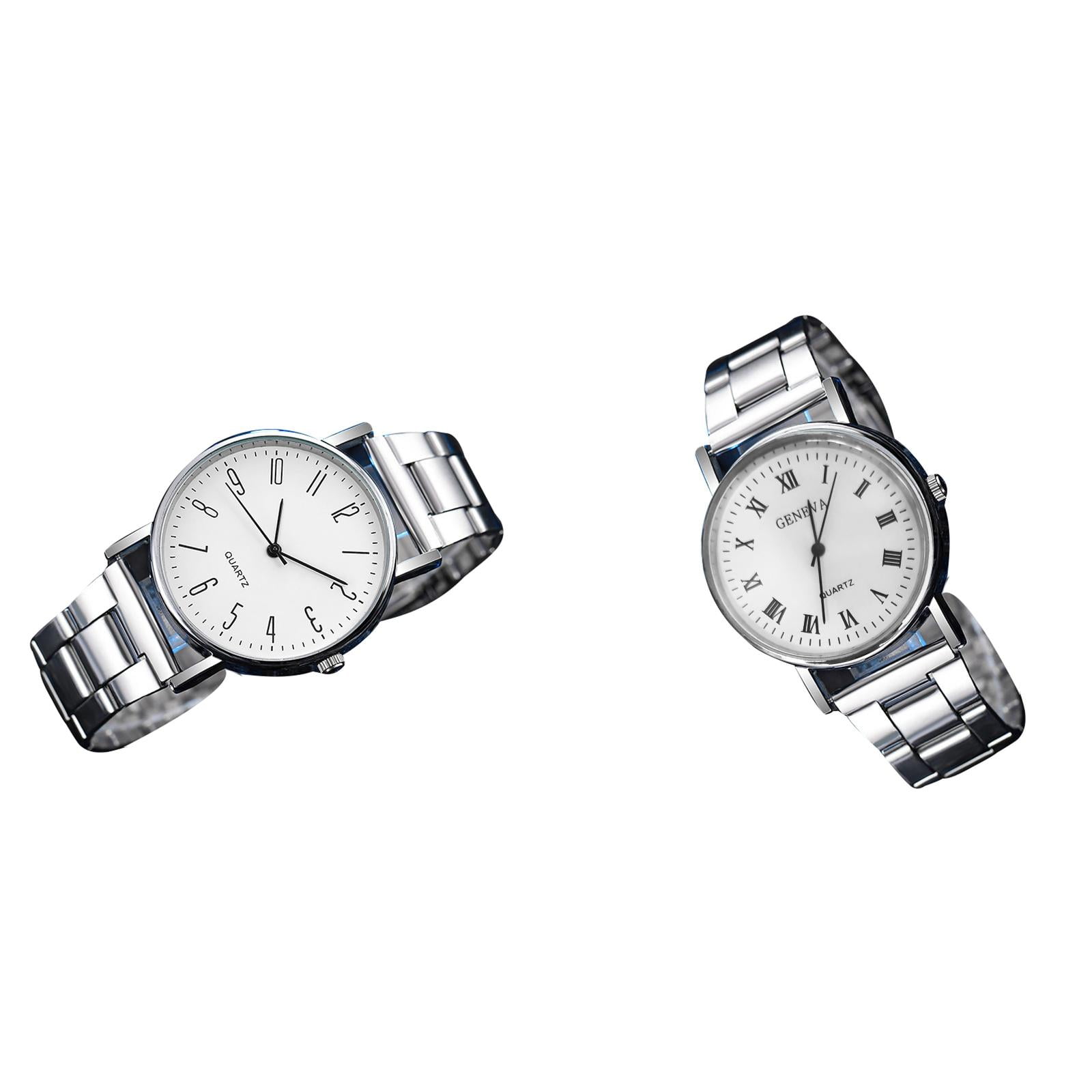 (2-Pack) Kcodviy Minimalist Stainless Steel Quartz Digital Watch with ...