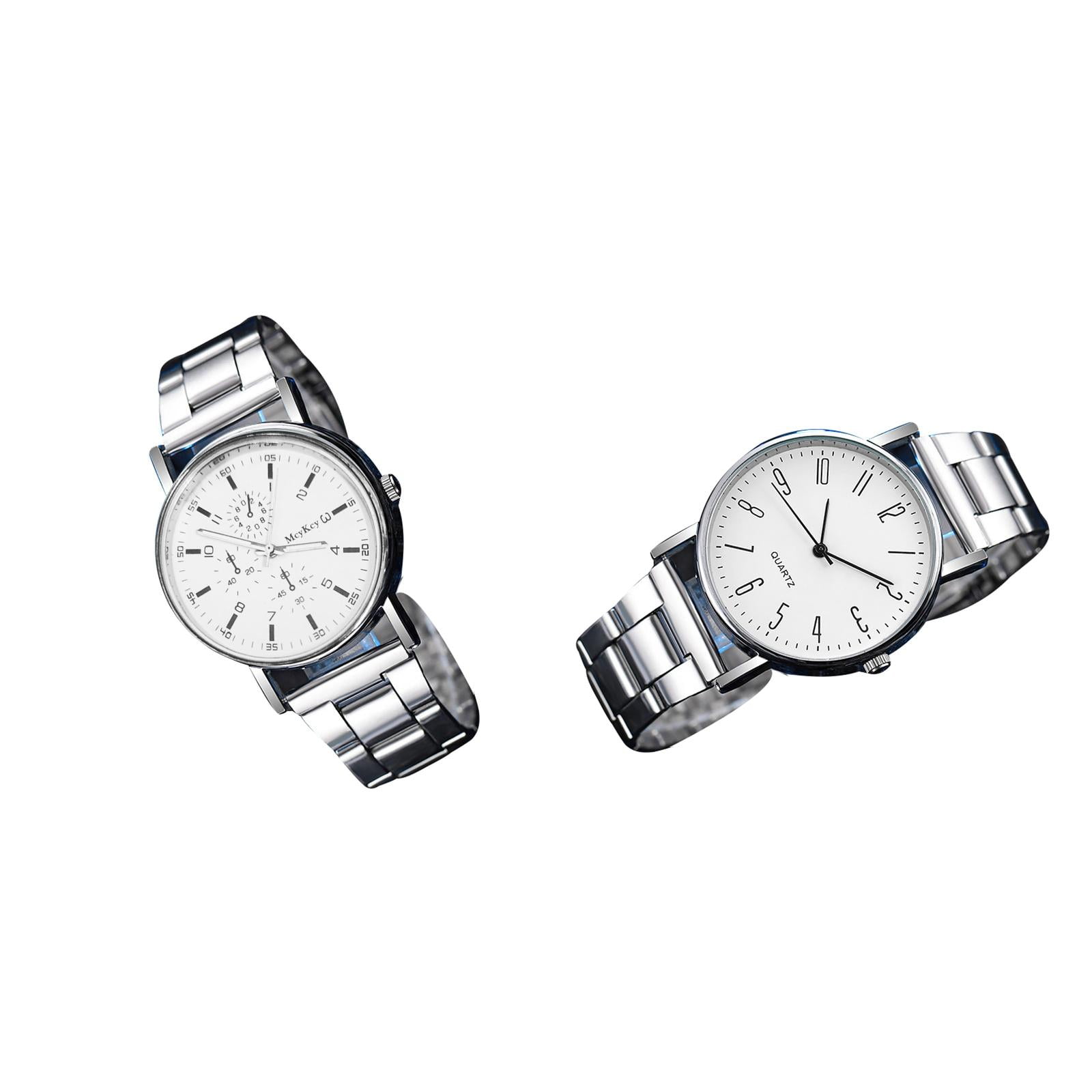 (2-Pack) Kcodviy Minimalist Stainless Steel Quartz atomic Watches for ...