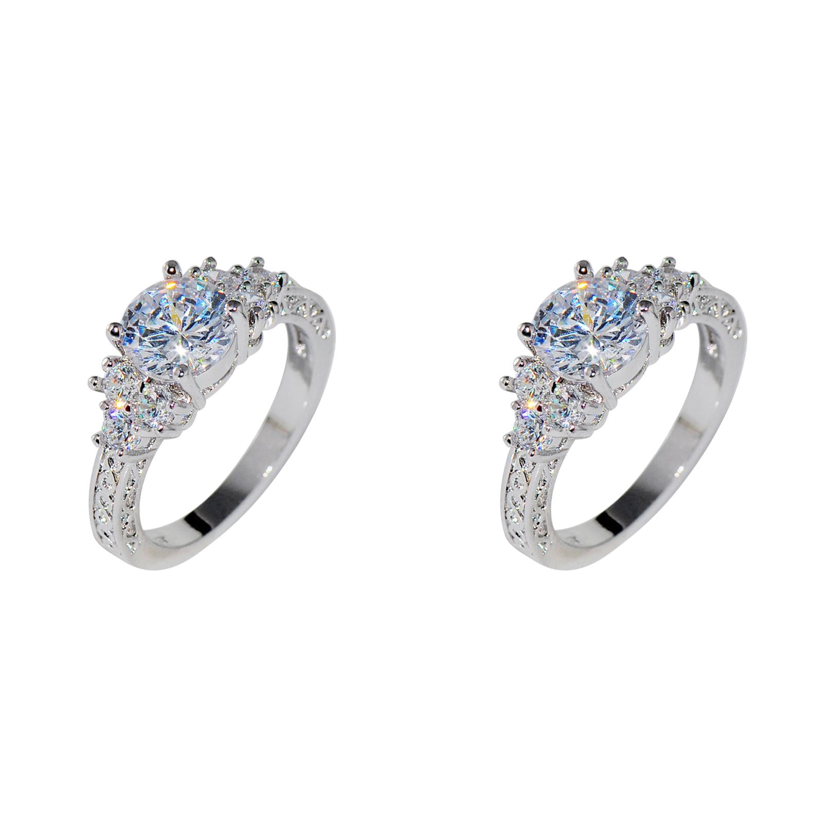 (2-Pack) Kcodviy Natural Silver Gemstone Court Rings for Men Birthstone ...