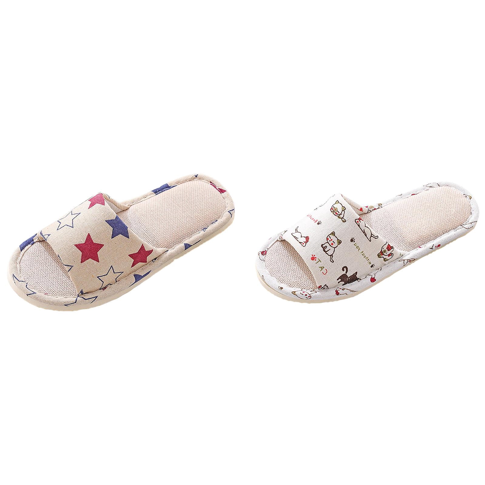 (2-Pack) Kcodviy New Foam Bottom Linen Leopard Slippers Women Slippers ...