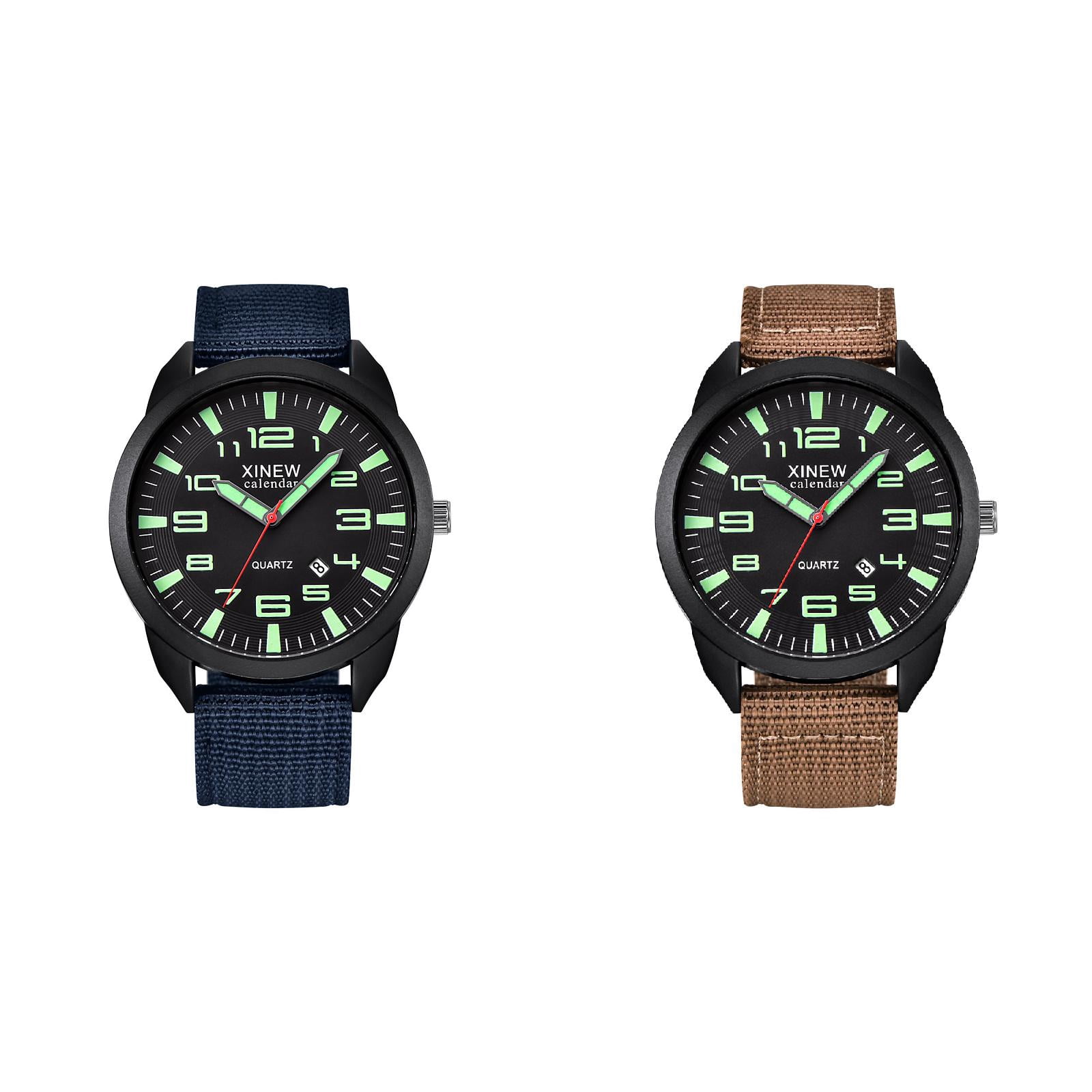 (2-Pack) Kcodviy Quartz Outdoor Men's Calendar Youth Watches Ages 11-15 ...