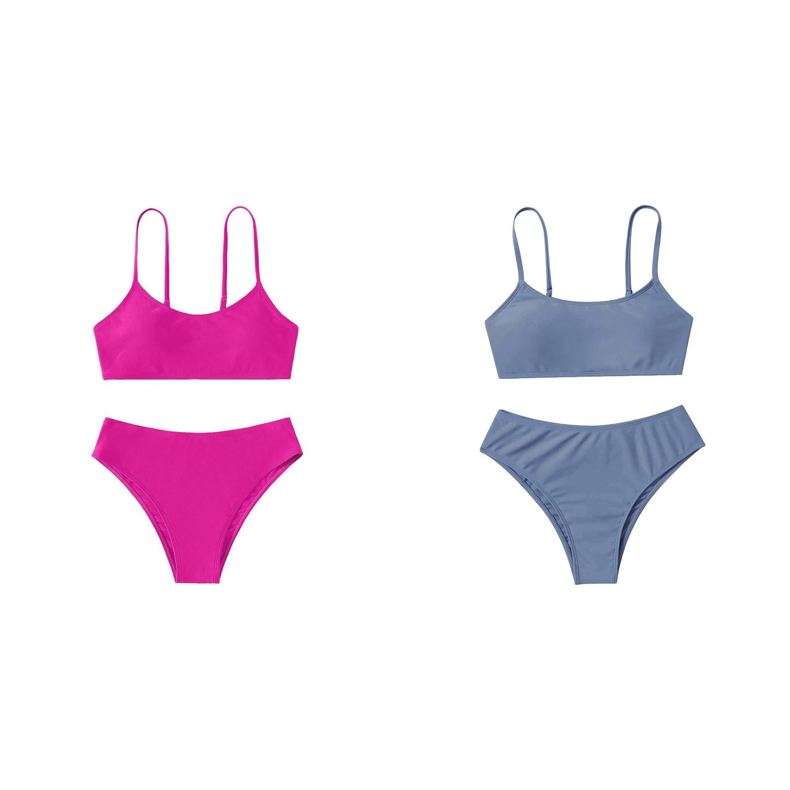 (2-Pack) Kcodviy Toddler Girl 2 Piece Girls Swimsuit Sport Solid High ...