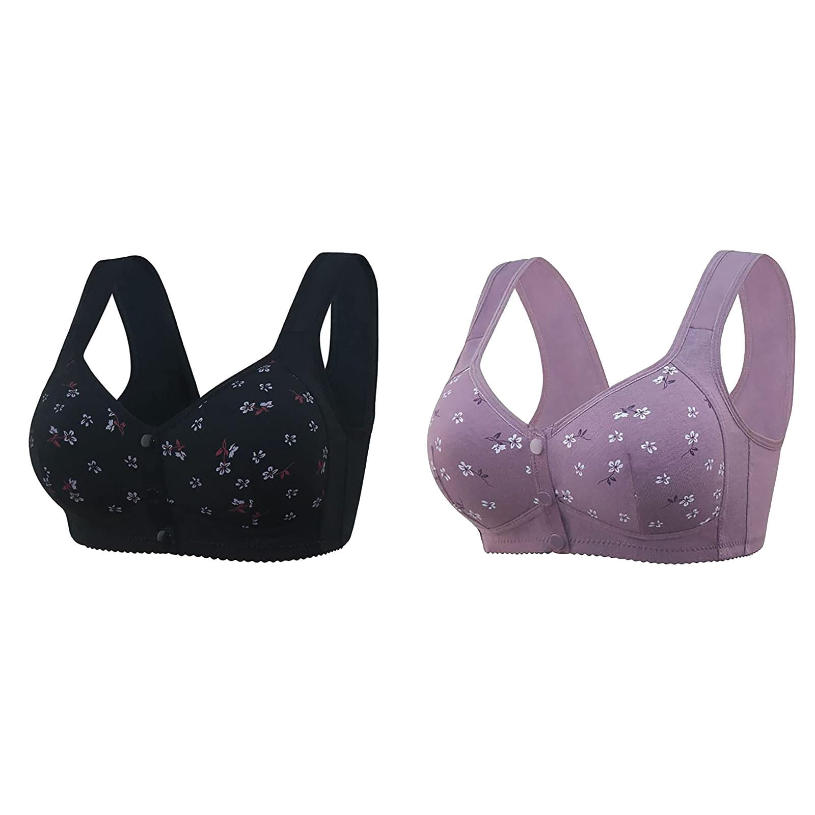 (2-Pack) Kcodviy Women Lace Front Sports Bras for Women Button Shaping ...