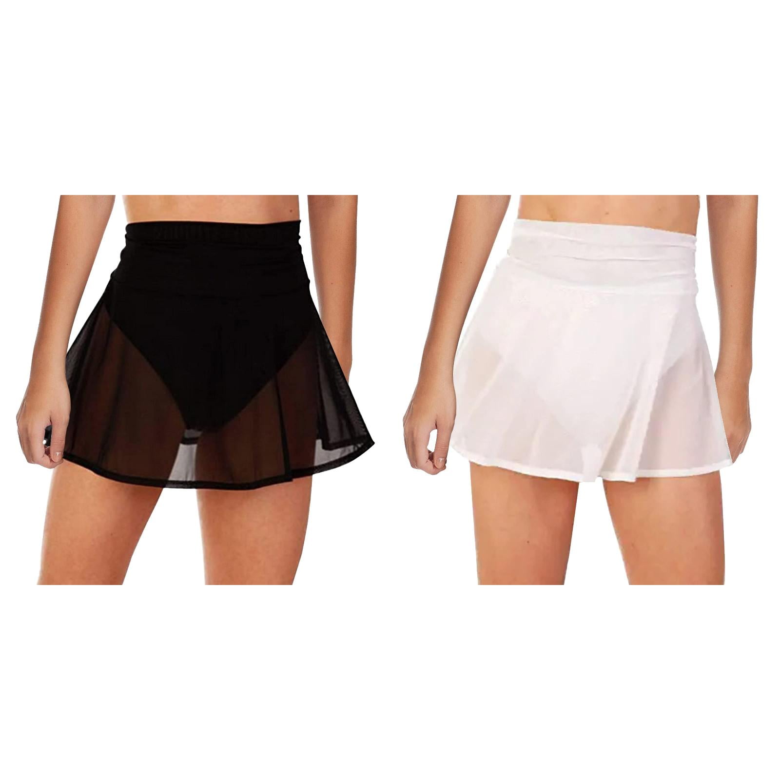 (2-Pack) Kcodviy Women Ruffle Trim Sheer Cover Up Pants for Swimwear ...