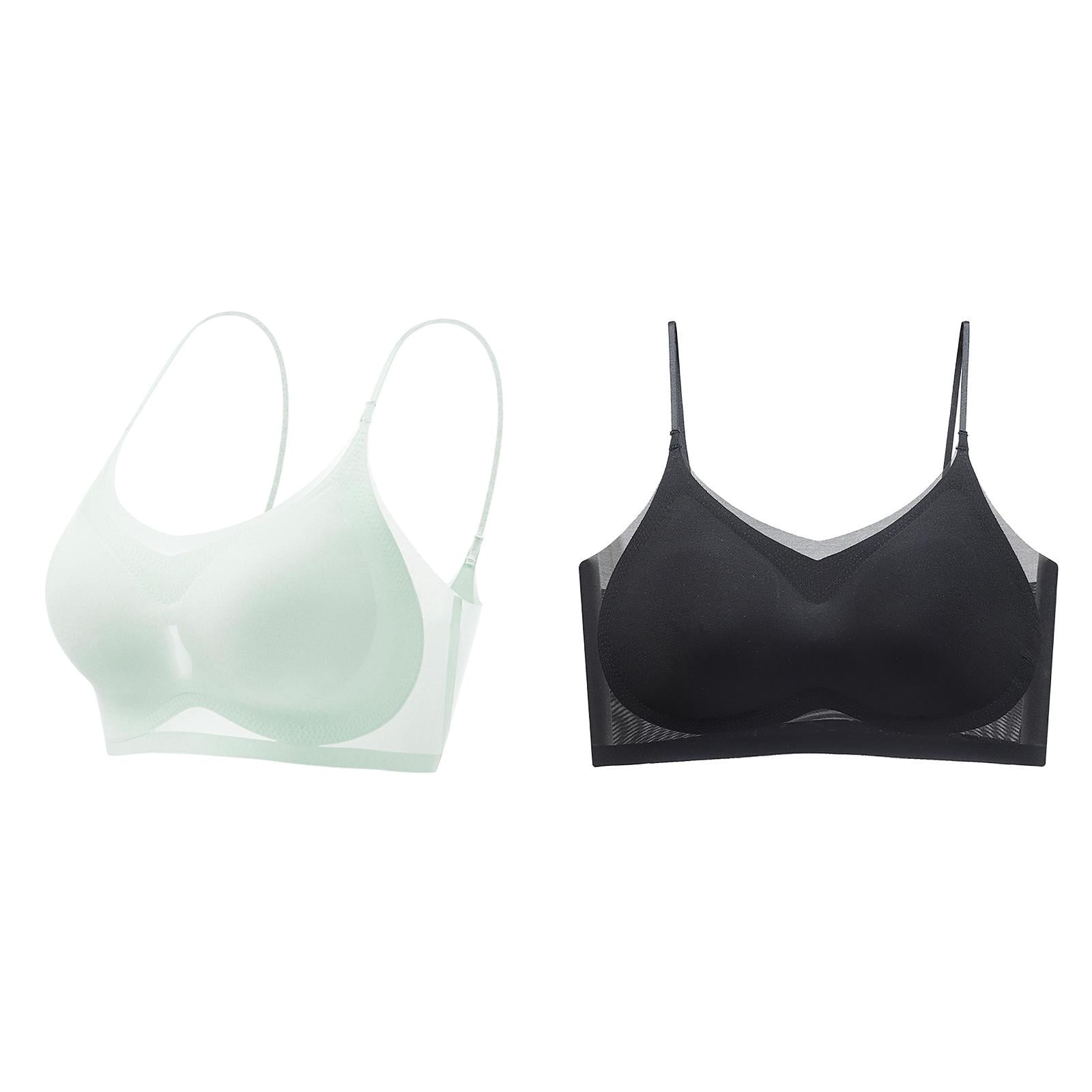 (2-Pack) Kcodviy Women's Comfortable Thin Womens Plus Size Bras Silk ...