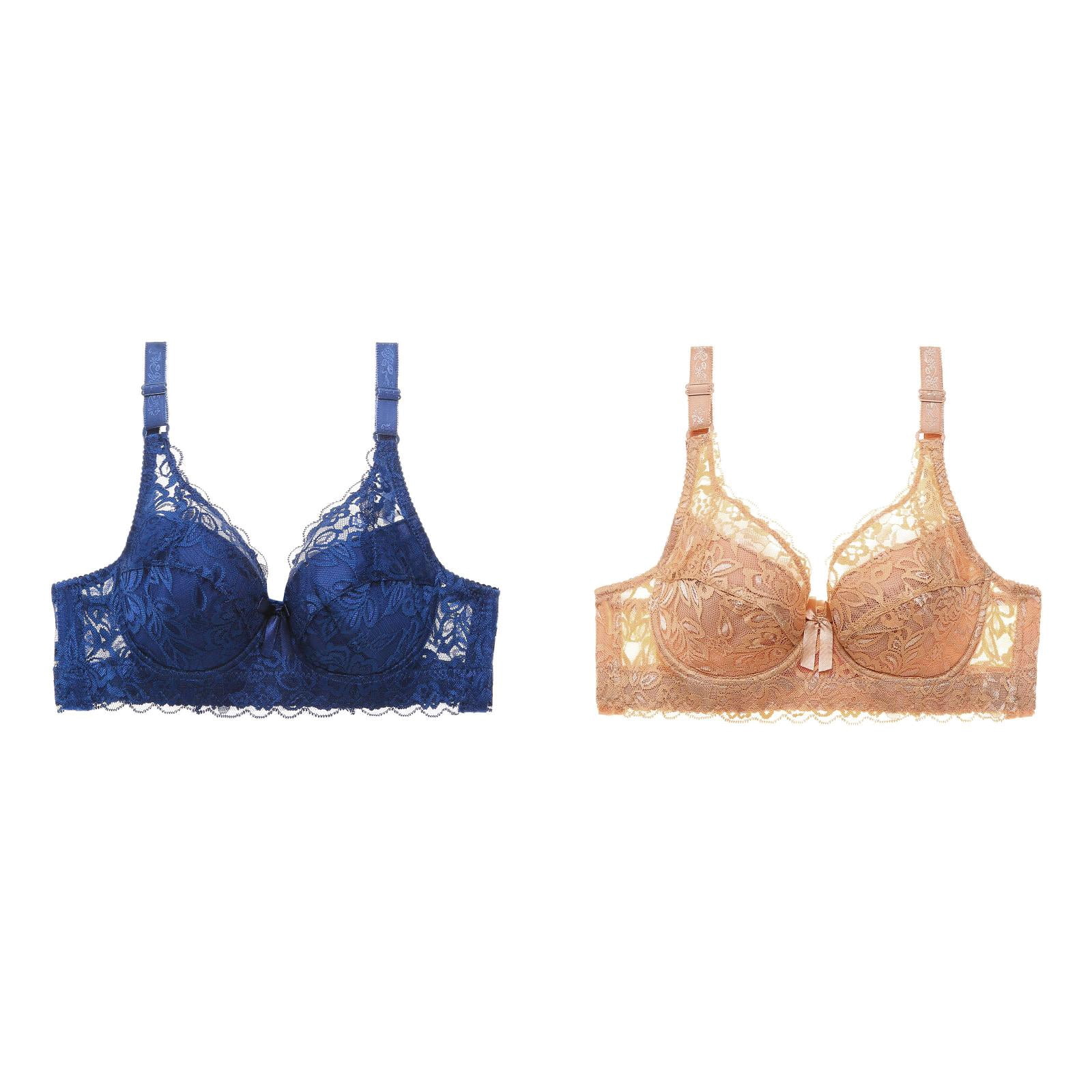 (2-Pack) Kcodviy Womens Lace Gathered Large Bra Straps Cup Womens Bras ...