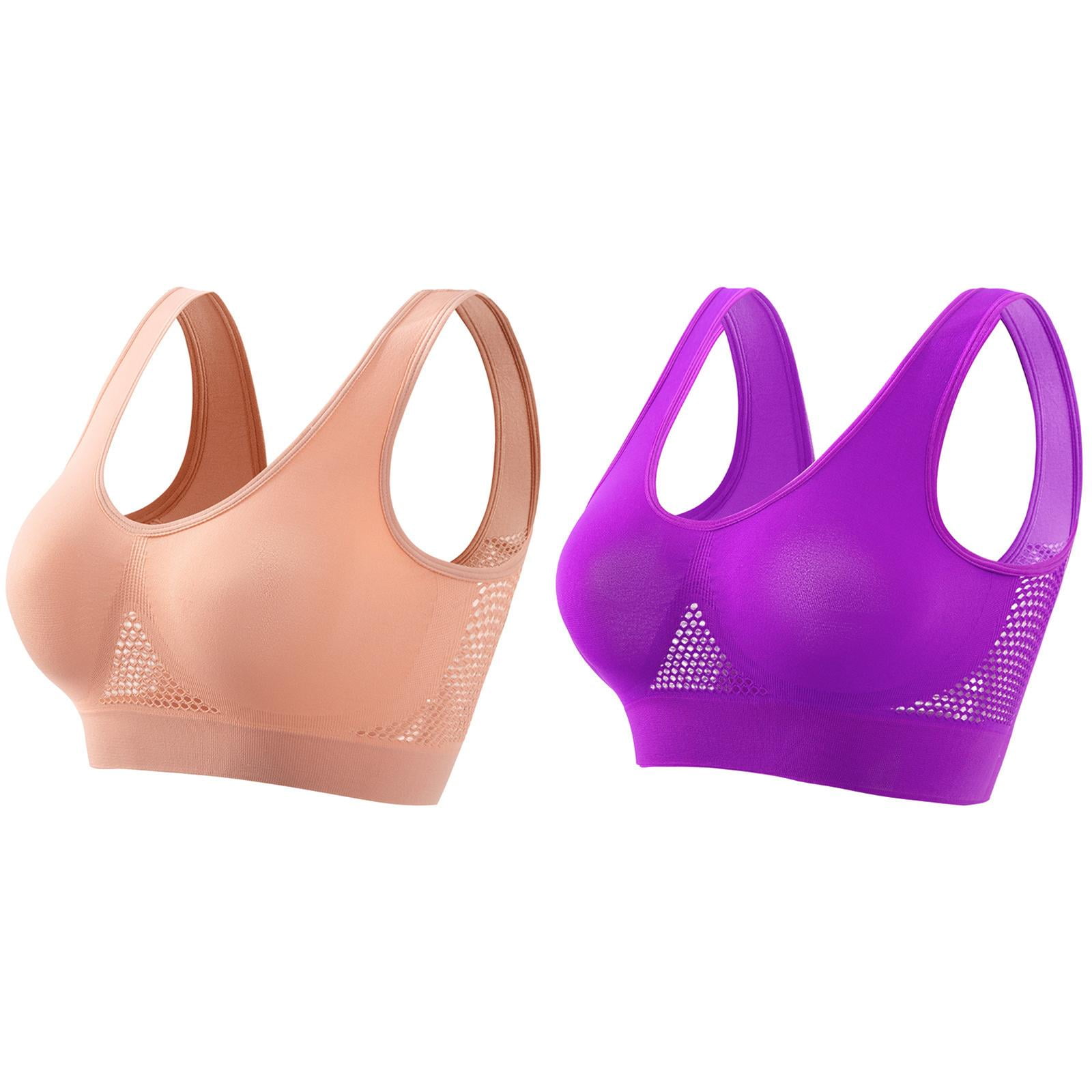 (2-Pack) Kcodviy Womens Sports Bra Seamless Bra's Wirefree Breathable ...