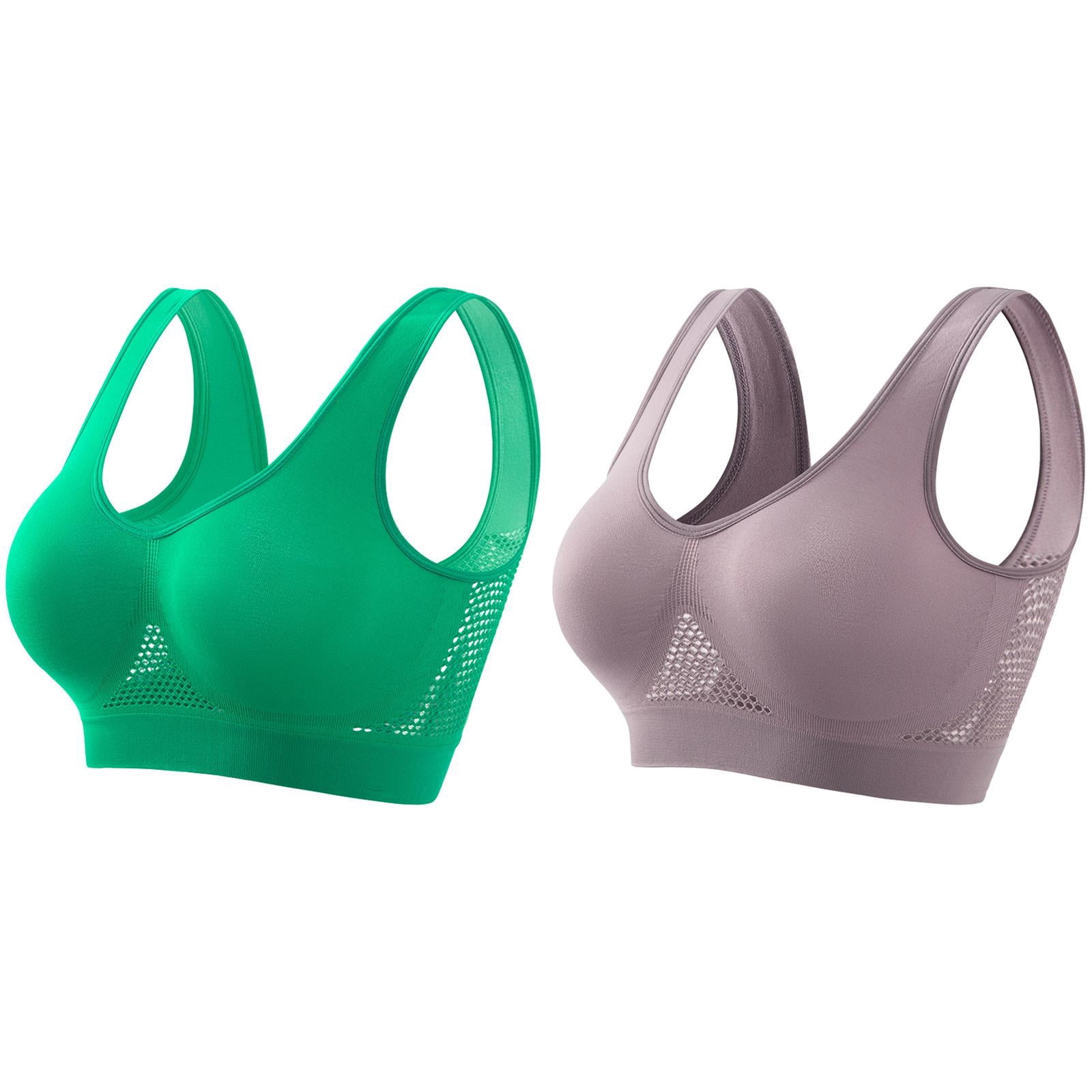 (2-Pack) Kcodviy Womens Sports Bra Seamless Low Back Sports Bra ...