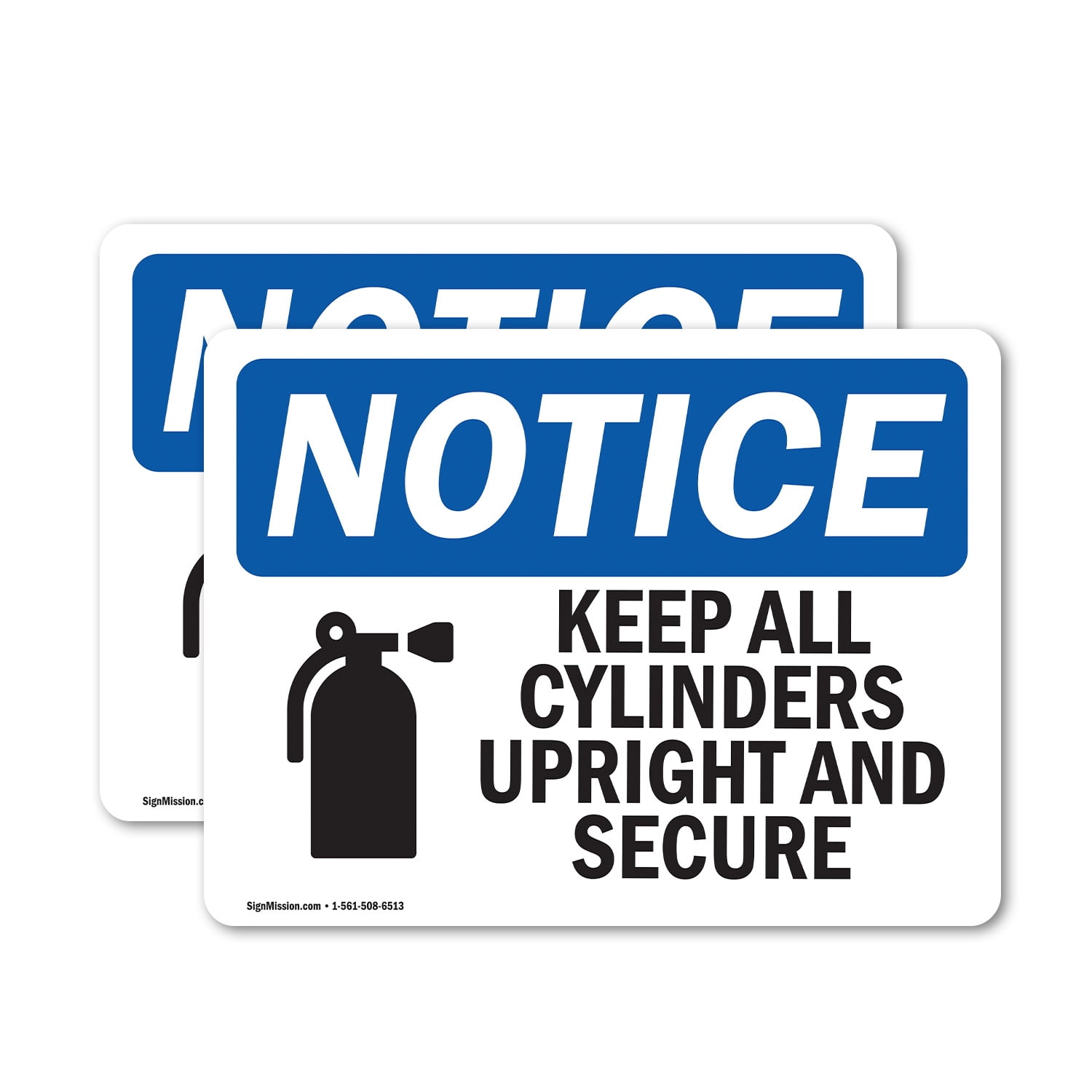 (2 Pack) Keep All Cylinders Upright And Secure OSHA Notice Sign ...