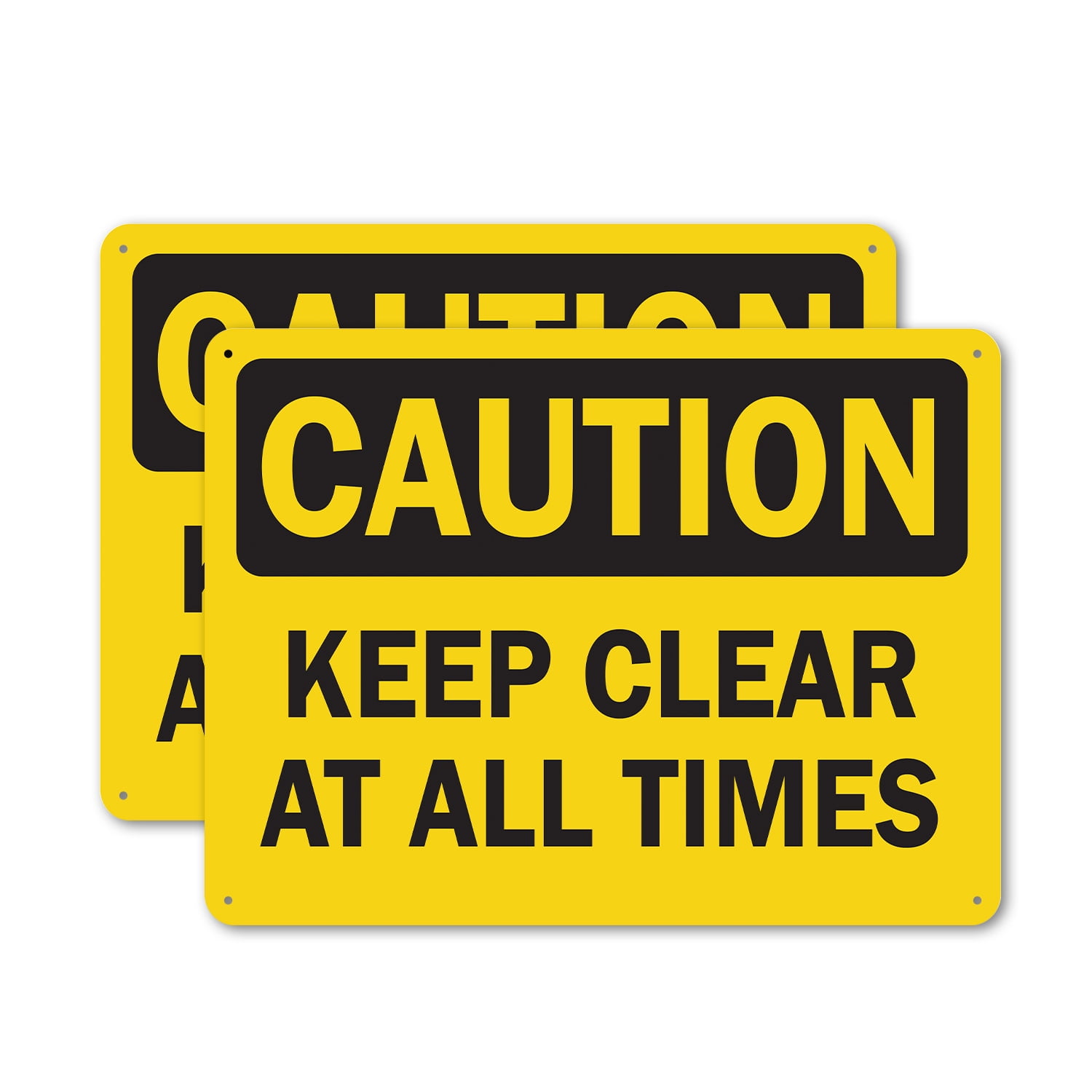 (2 Pack) Keep Clear At All Times OSHA Caution Sign 18 Inch X 12 Inch ...