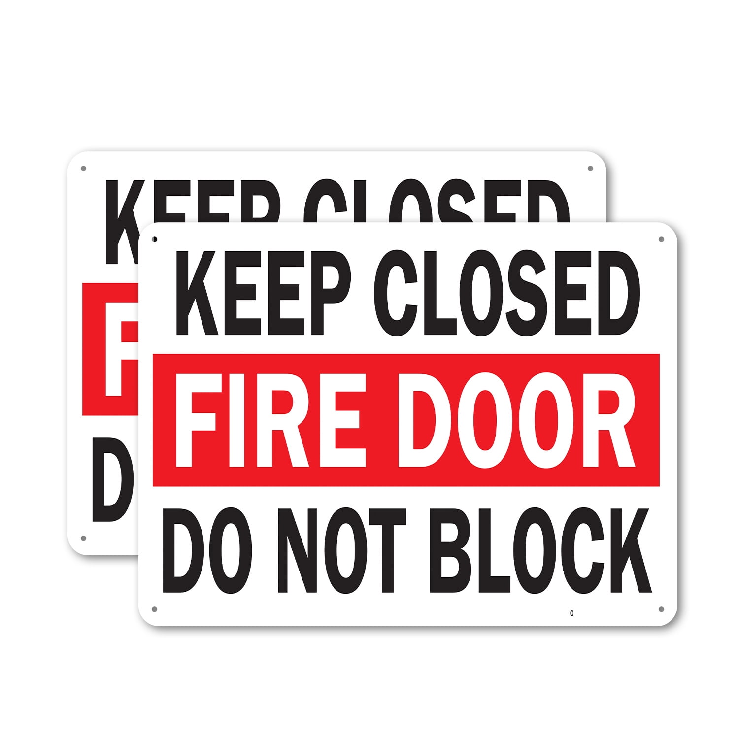 (2 Pack) Keep Closed Fire Door Do Not Block OSHA ANSI Sign 10 Inch X 7 ...