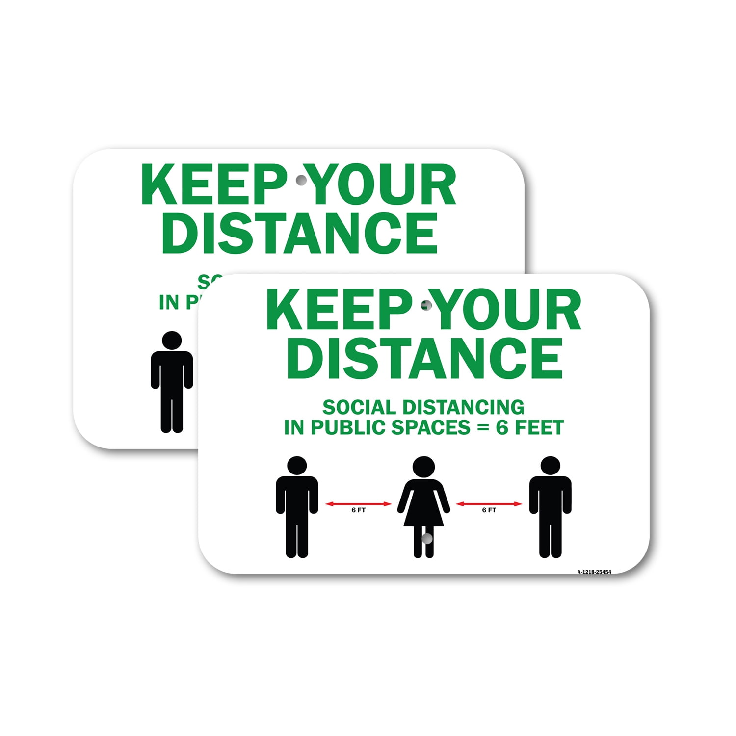 (2 Pack) Keep Your Distance Social Distance In Public Places | 12" X 18 ...