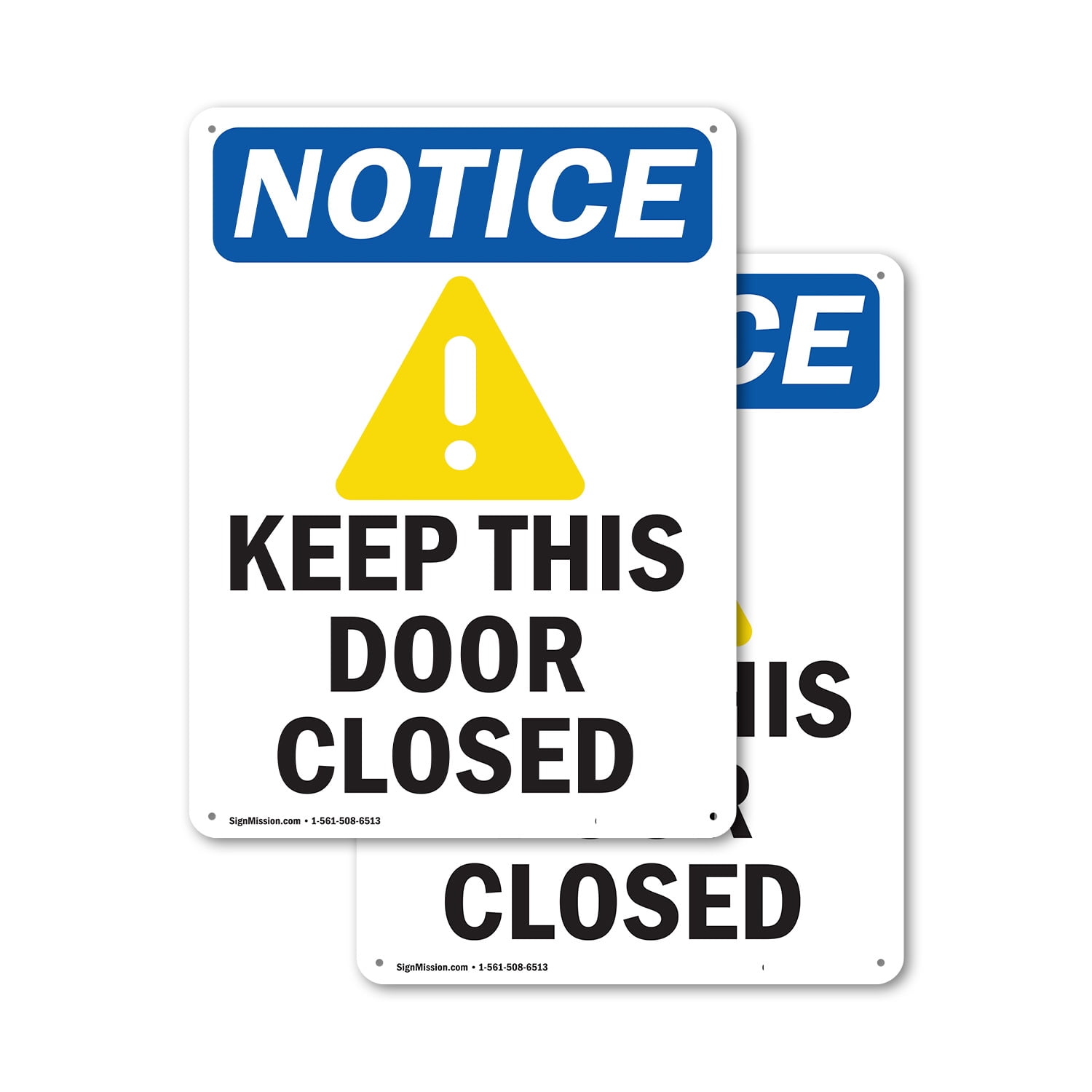 (2 Pack) Keep This Door Closed OSHA Notice Sign 18 Inch X 24 Inch ...