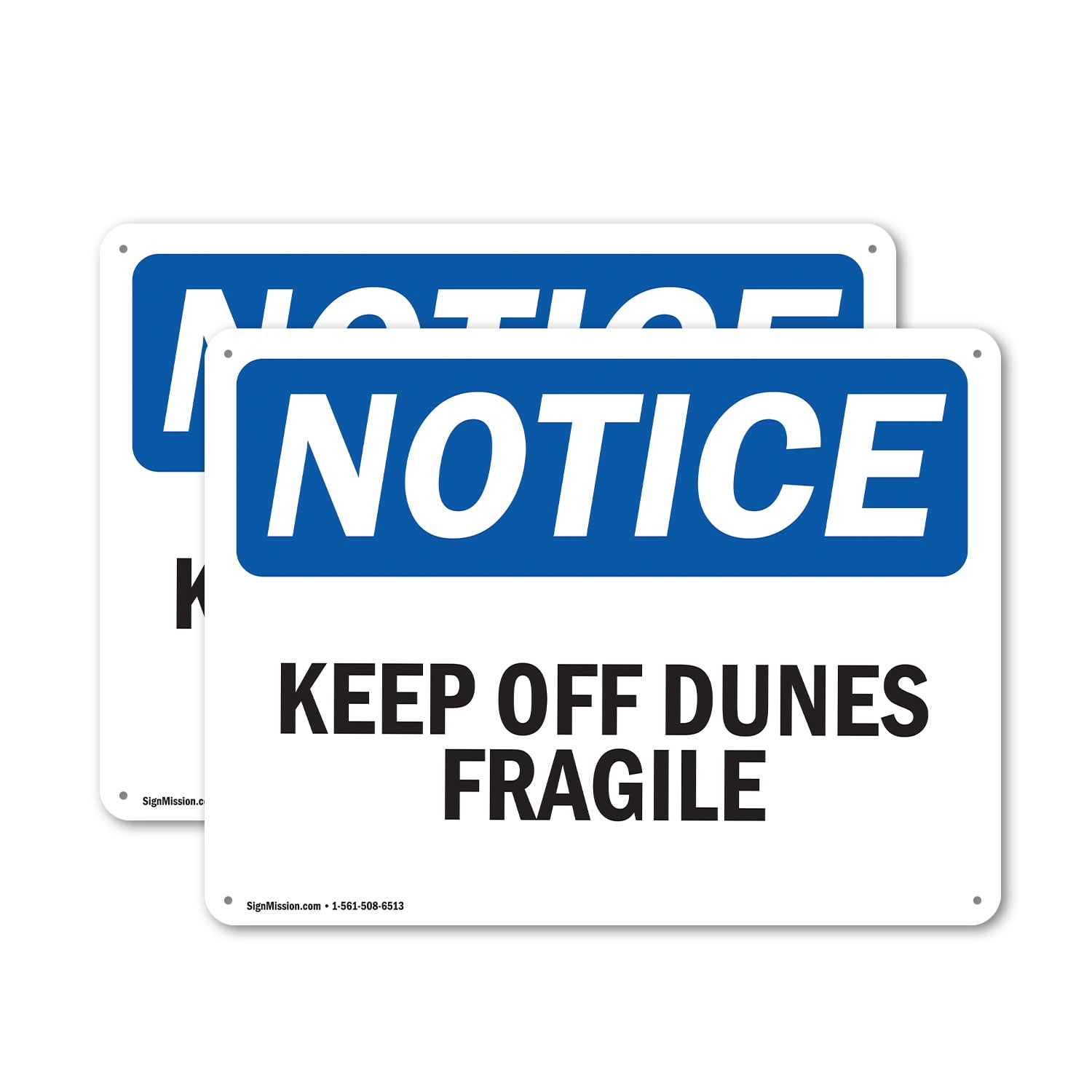 (2 Pack) Keep Off Dunes Fragile OSHA Notice Sign 14 Inch X 10 Inch ...